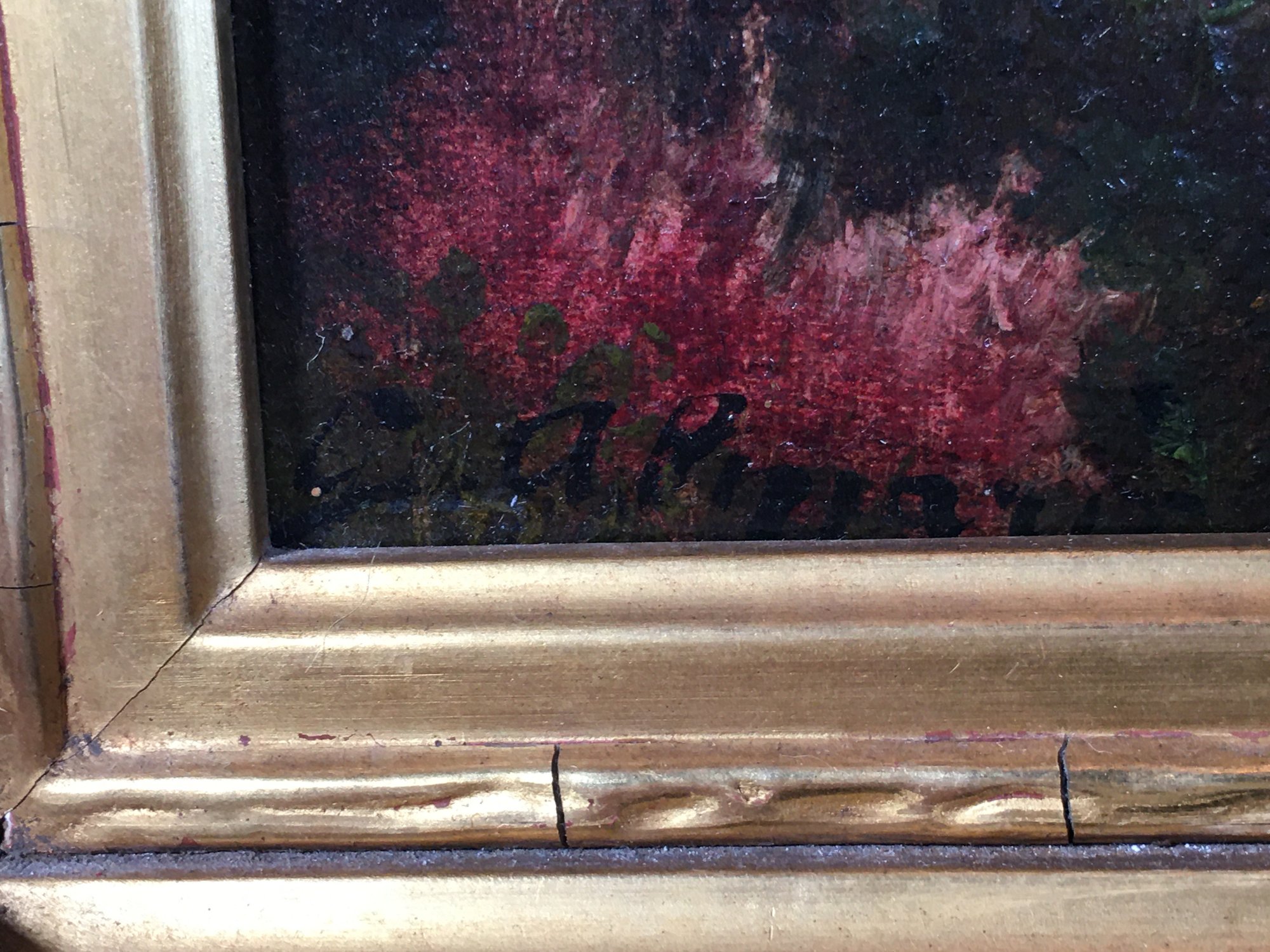 Fantastic Antique 19th C Oil On Canvas Painting By PITLER - Relined In ...