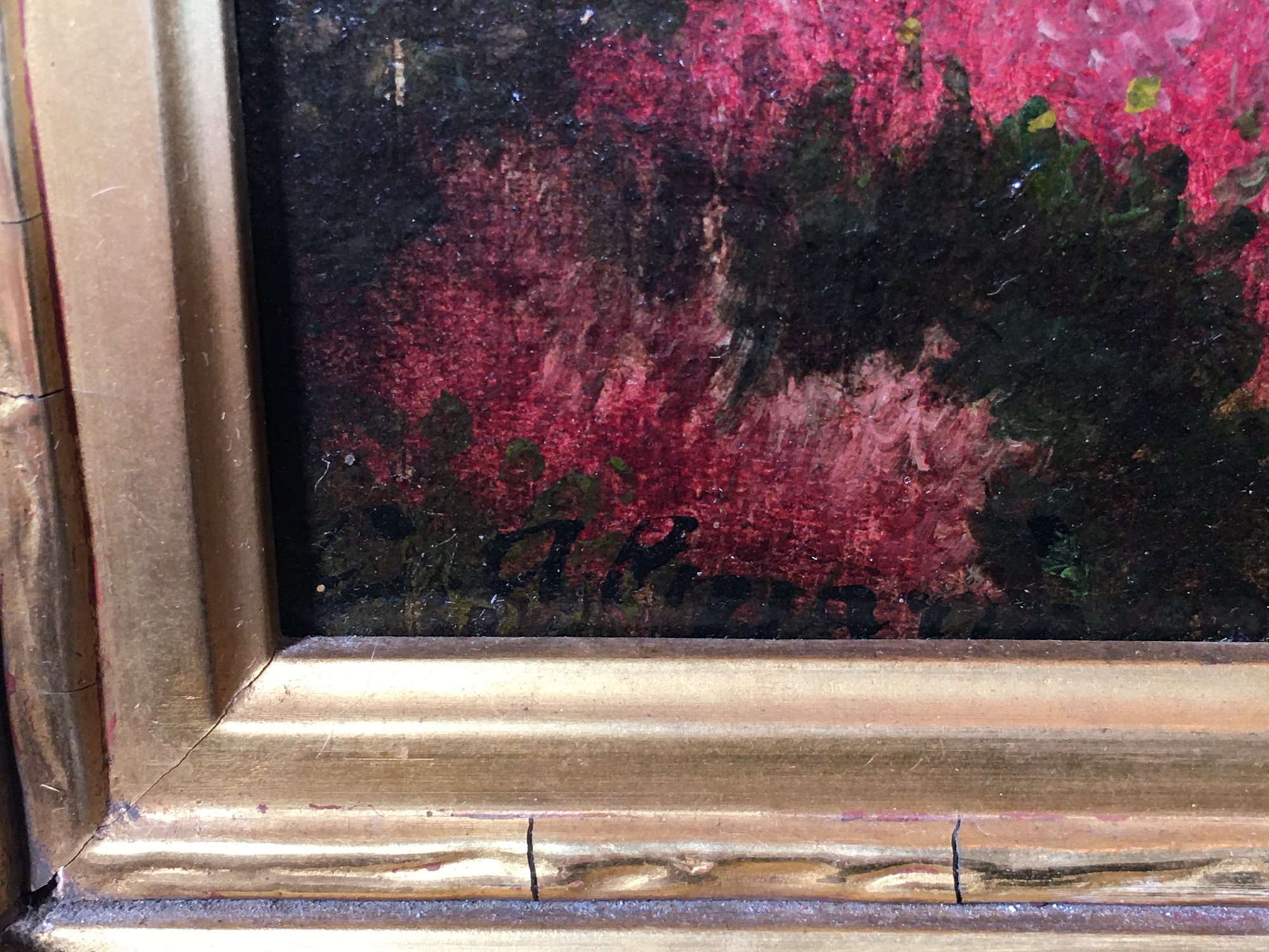 Fantastic Antique 19th C Oil On Canvas Painting By PITLER - Relined In ...