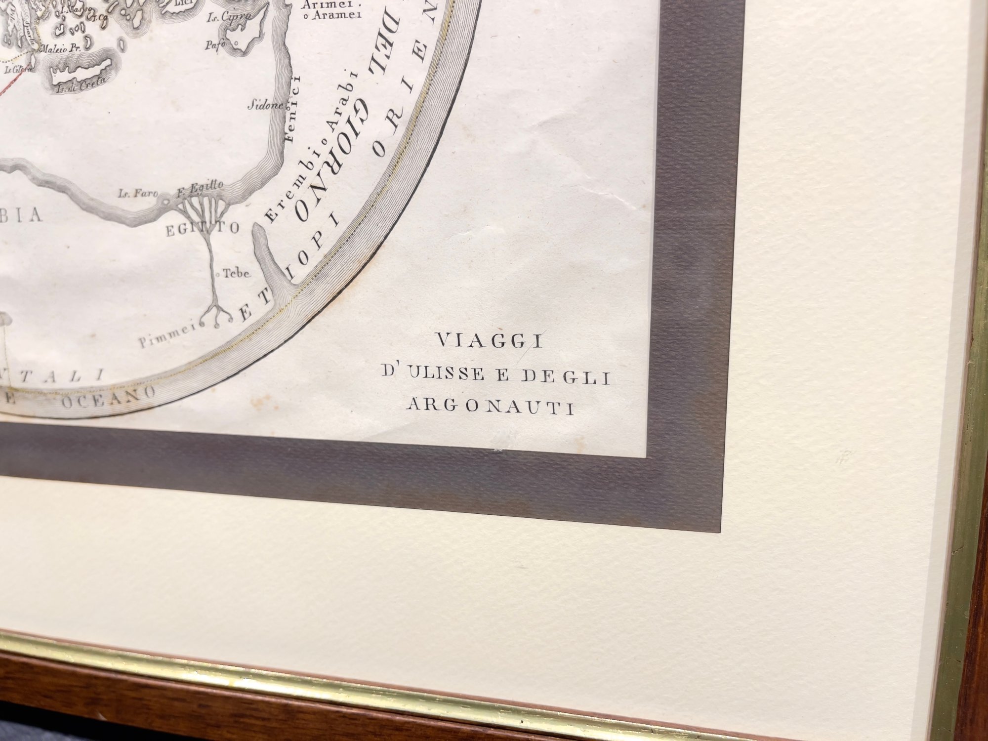 Antique 1838 Map Travels Of Ulysses And The Argonauts Printed In ...