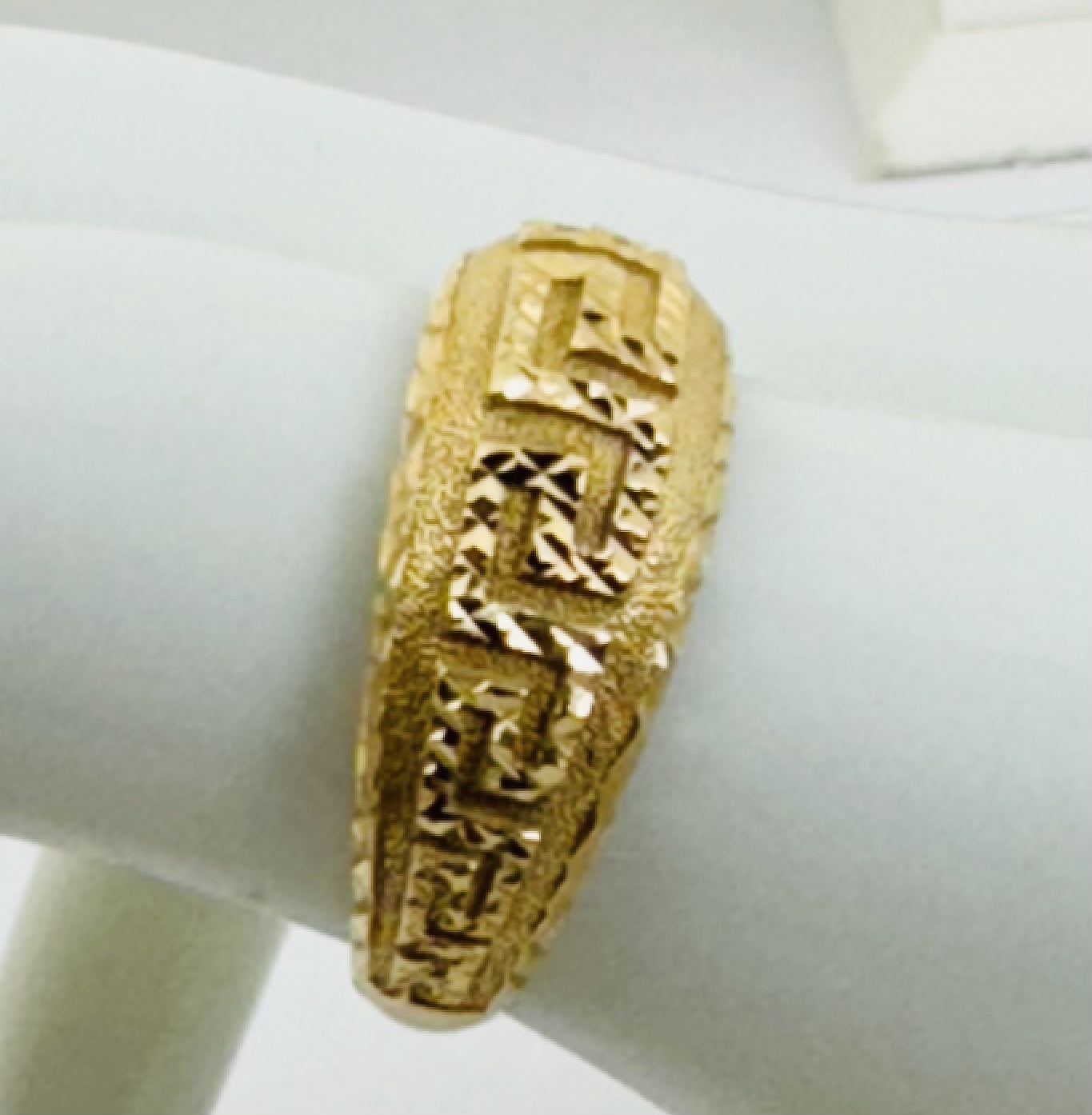 SIGNED 14K GOLD GREEK KEY DOME RING 3.8 GRAMS #2046975 | Auctionninja.com