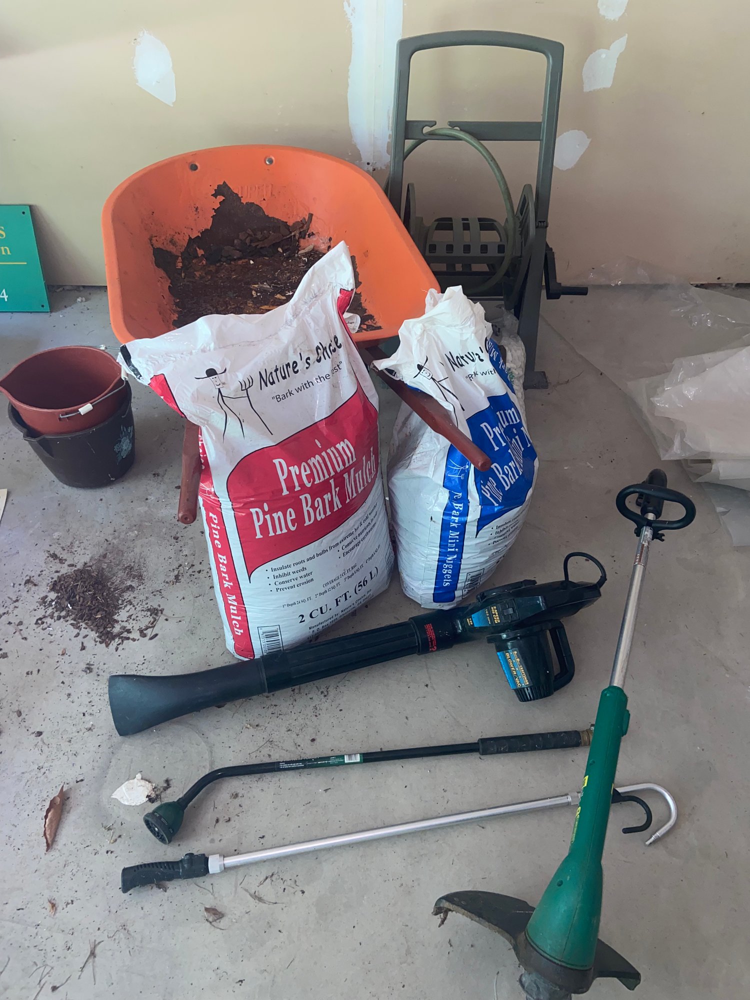 Gardening And Landscape Tools: Electric Blower And Trimme, Pine Bark ...