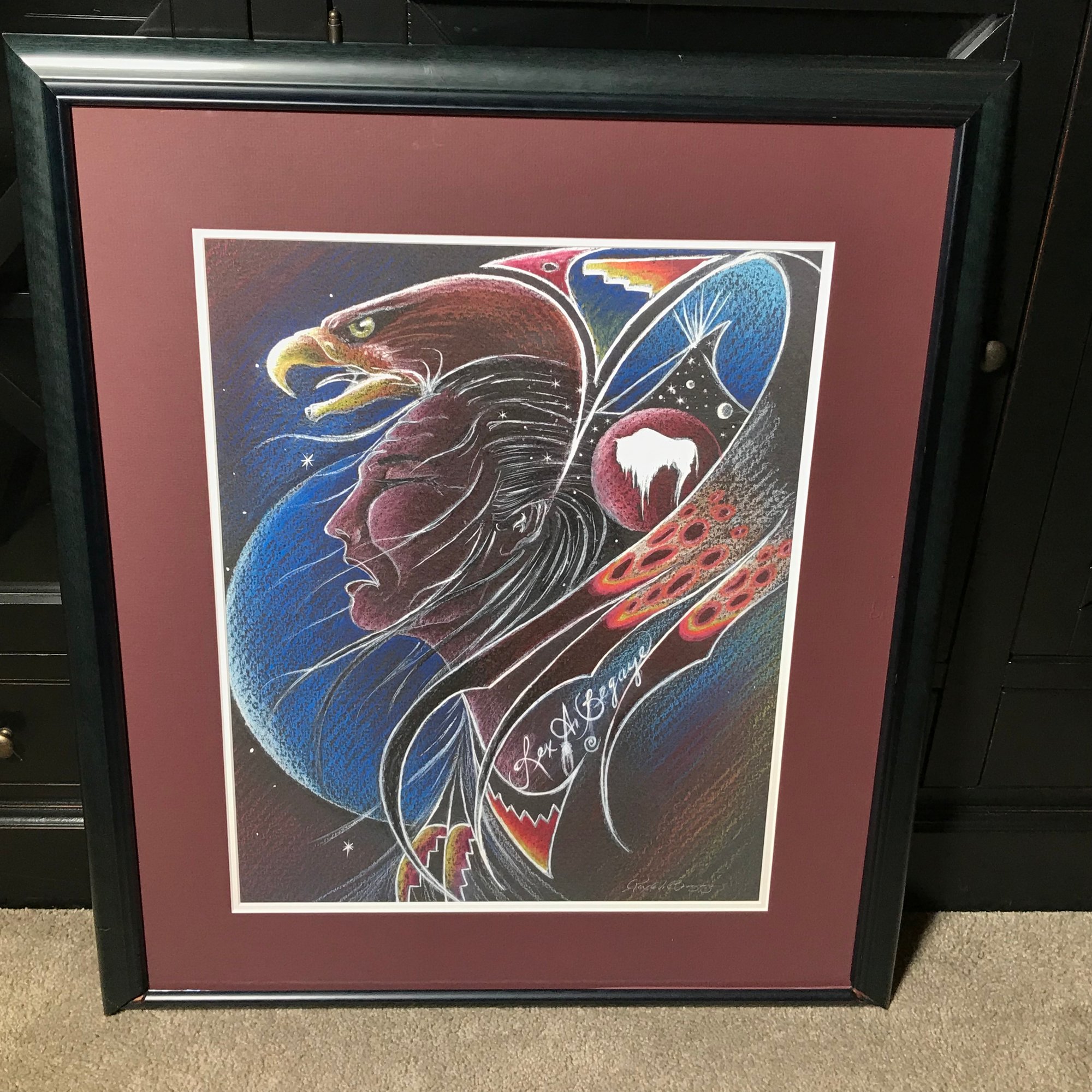 Beautiful Original Rex A Begaye Art (1953-2013) Pastel Native American ...