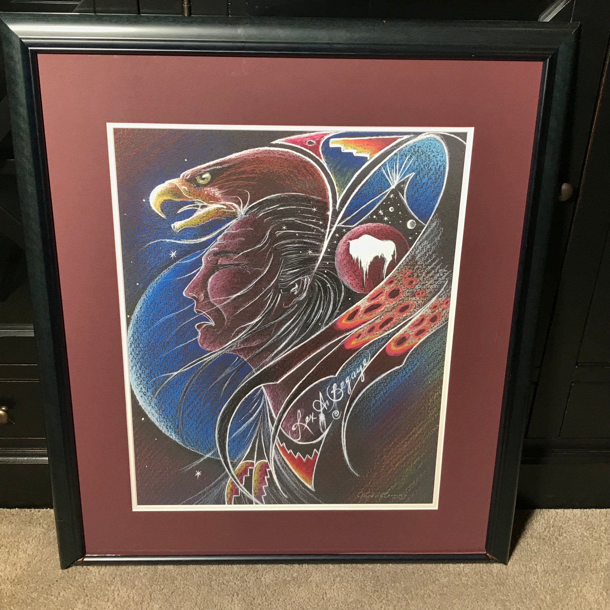 Beautiful Original Rex A Begaye Art (1953-2013) Pastel Native American ...