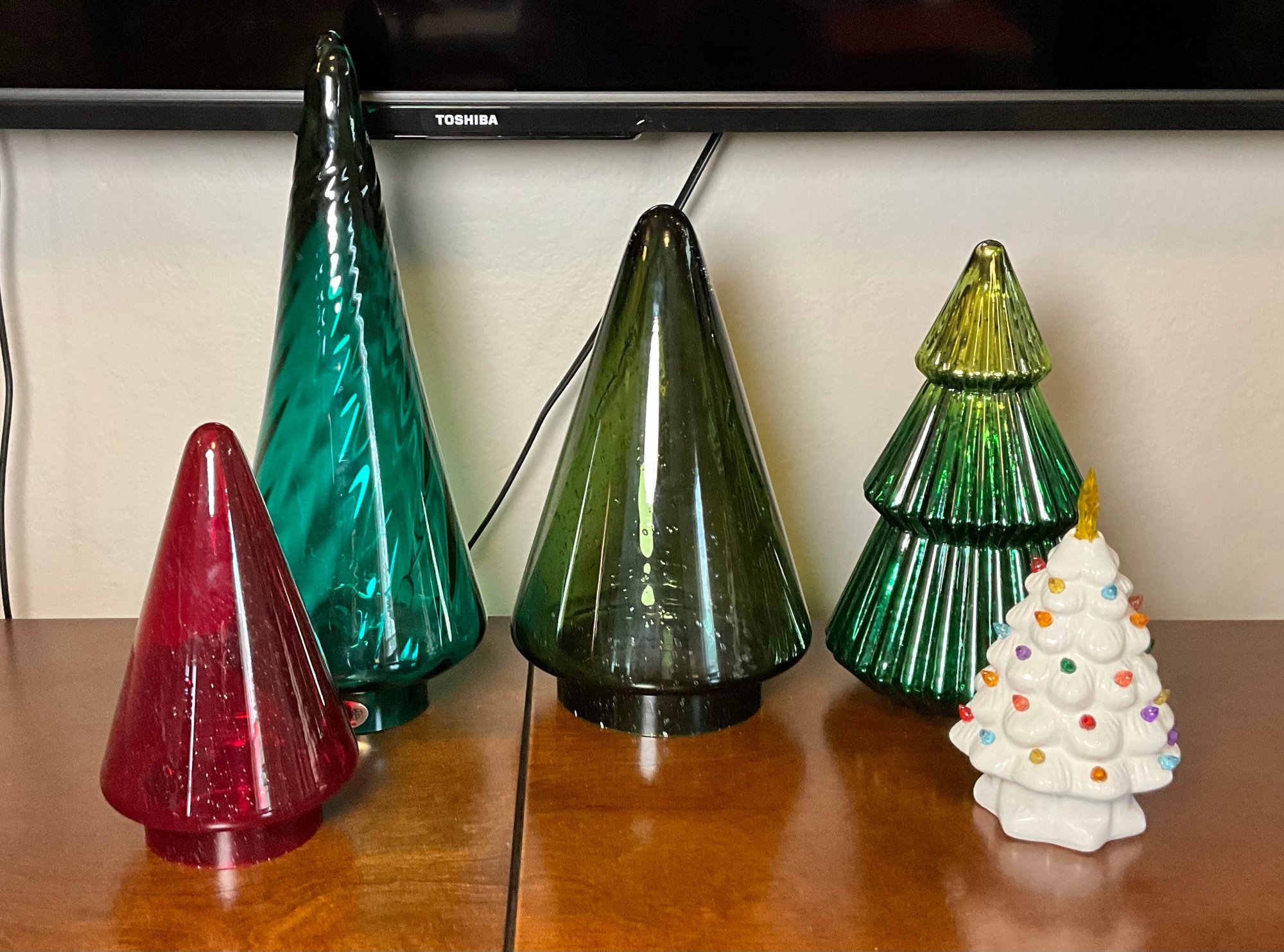 RARE Blenko Glass Cerulean 14.5 Inch Christmas Tree Plus Collection Of ...