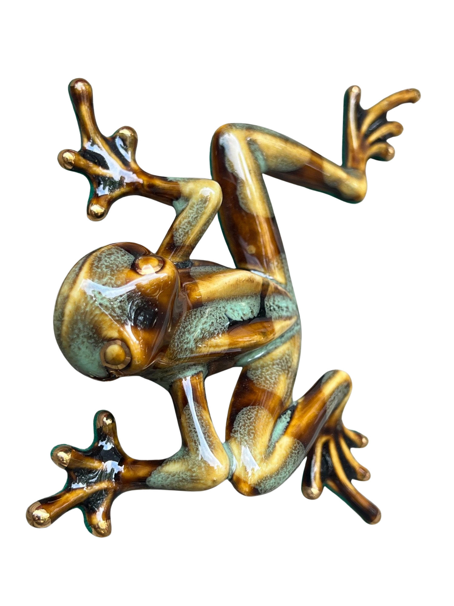 Vintage David Ent Dehua Porcelain Pond Frog Figurine With 22 Karat Gold ...