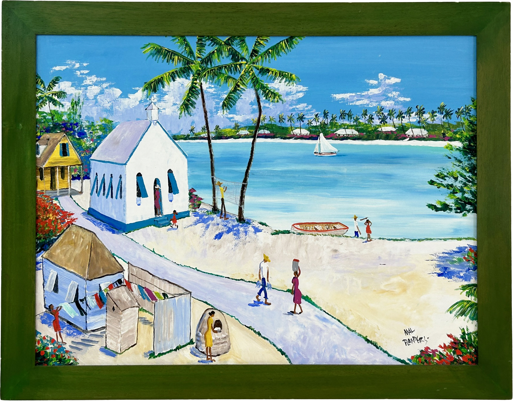 An Original Oil On Canvas By Mal Flanders (Bahamian, 1932-2004 ...