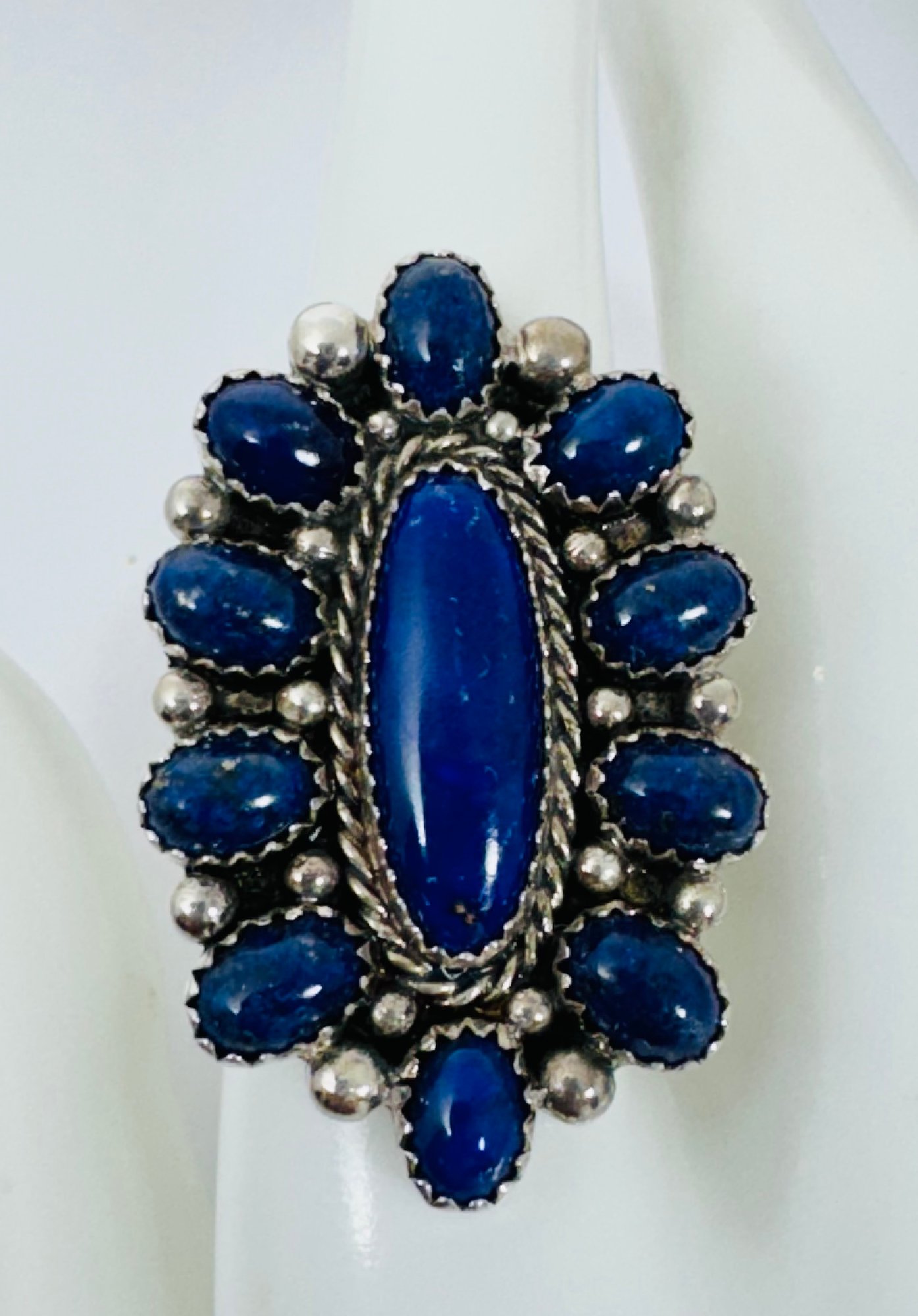 SIGNED TAM THOM ALLEN MUNSON STERLING SILVER LAPIS LAZULI NATIVE ...