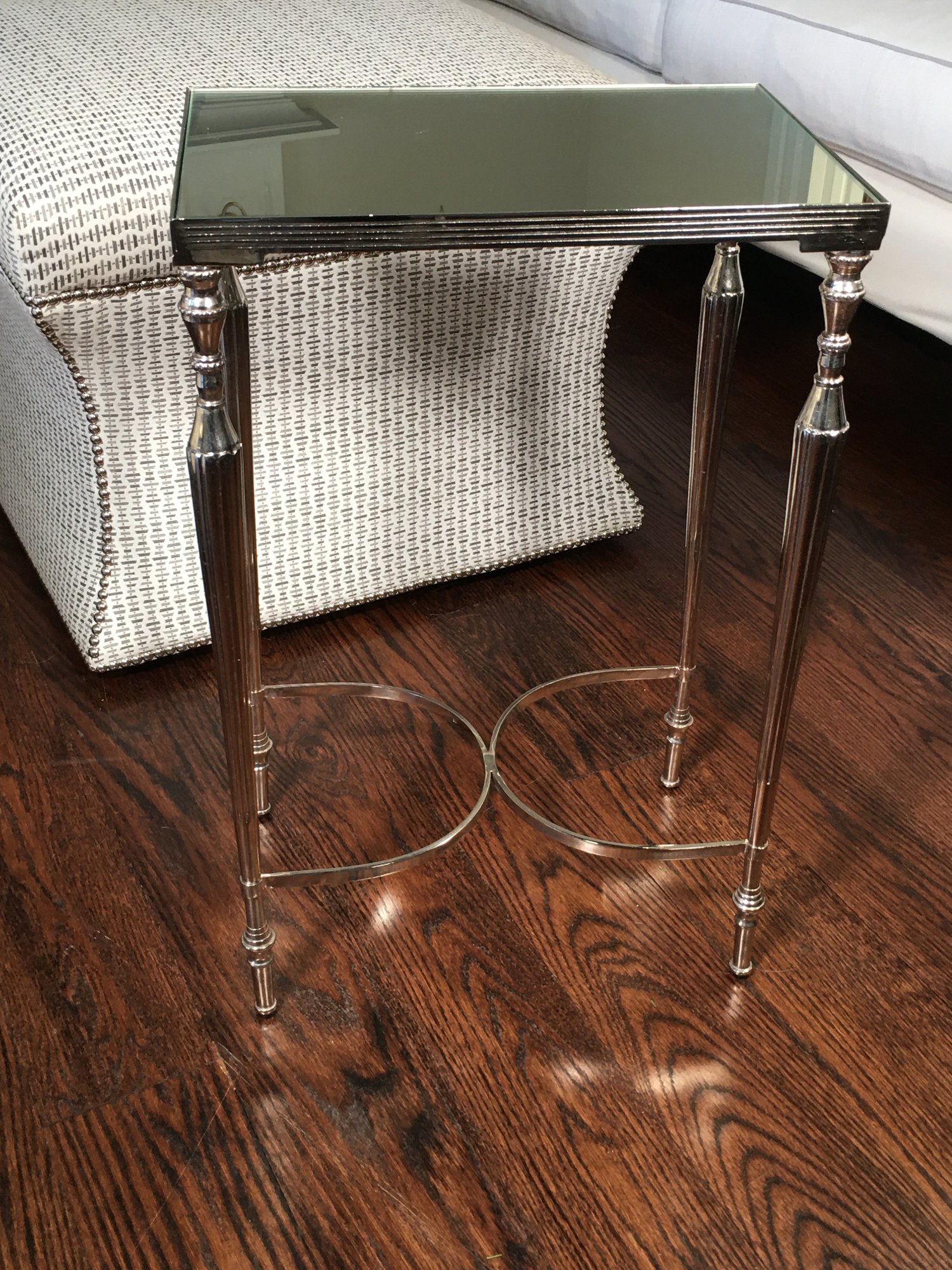 (2 Of 2) Lovely Vintage Style Small Decorative Chrome Base Mirror Top ...