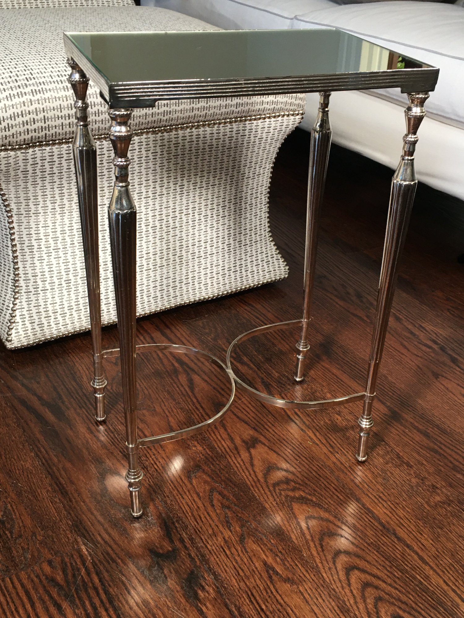 (2 Of 2) Lovely Vintage Style Small Decorative Chrome Base Mirror Top ...