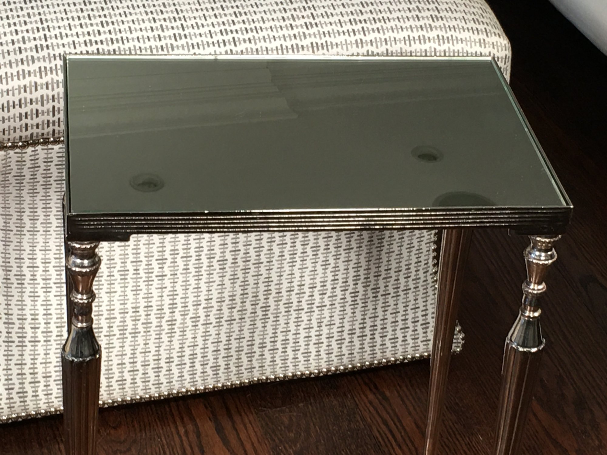 (2 Of 2) Lovely Vintage Style Small Decorative Chrome Base Mirror Top ...