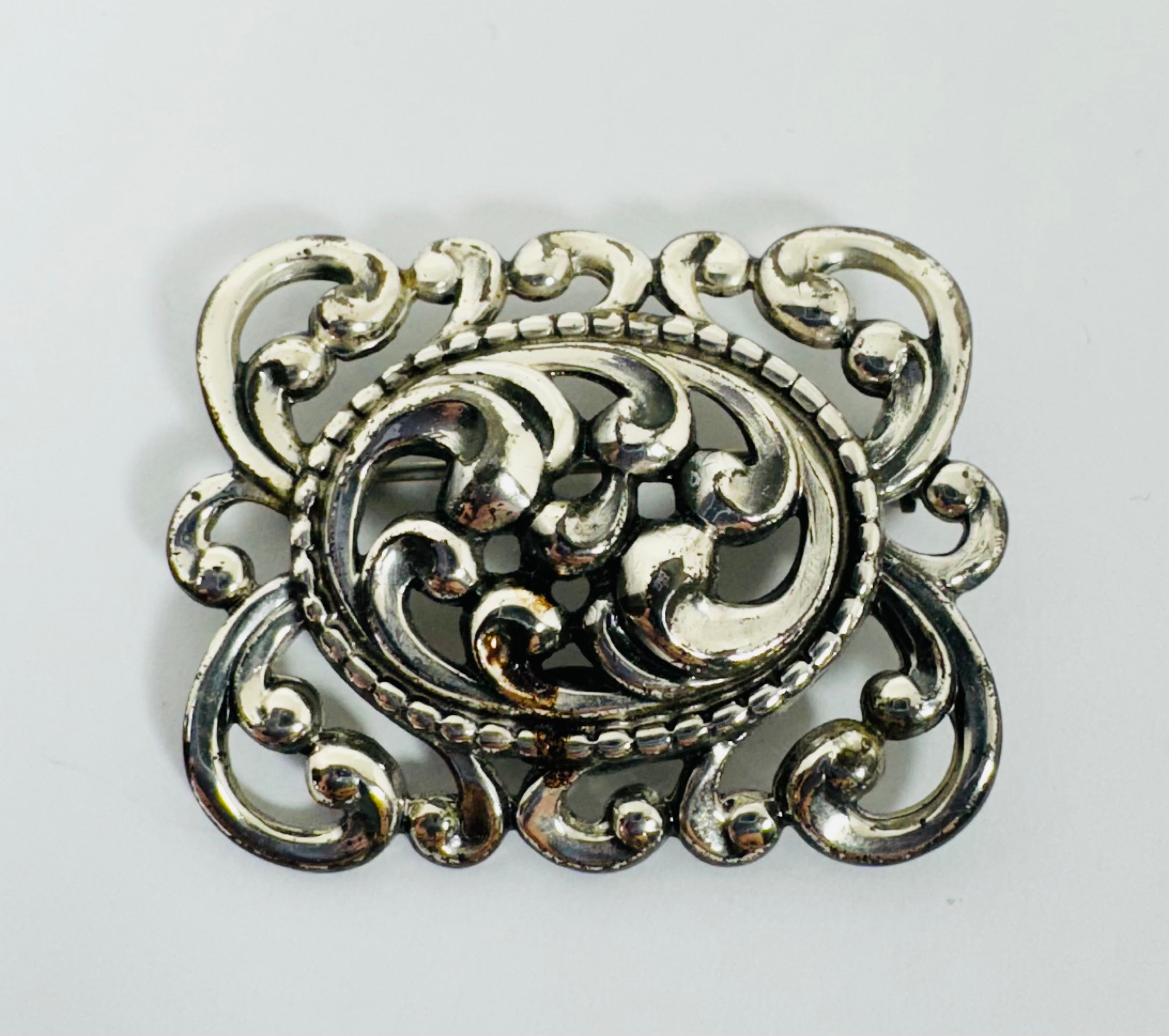 VINTAGE DANECRAFT STERLING SILVER SCROLL DESIGN BROOCH #2047291 ...