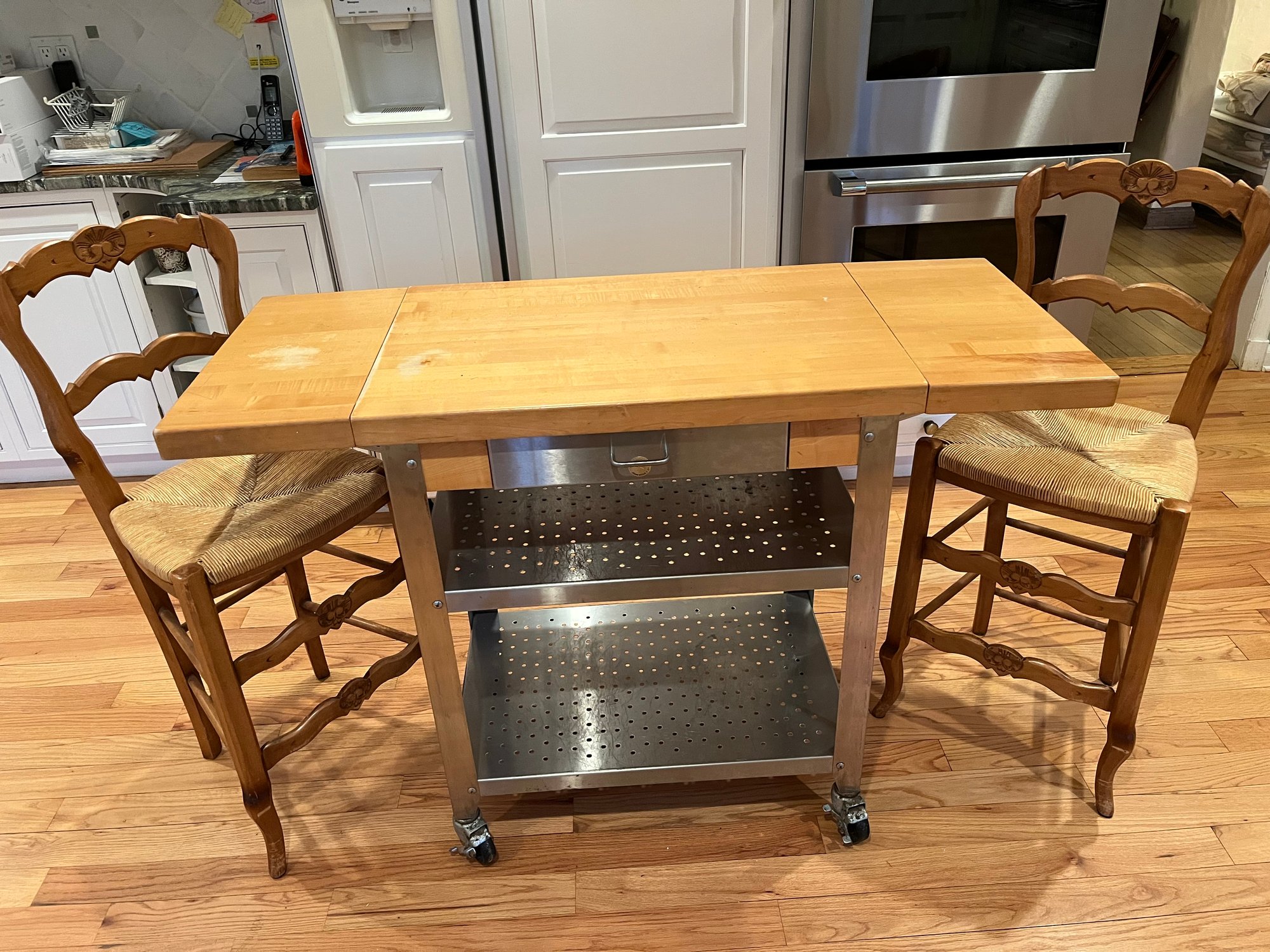 John Boos Cuchina Americana Block Maple Elegant Kitchen Cart MSRP $1800 ...