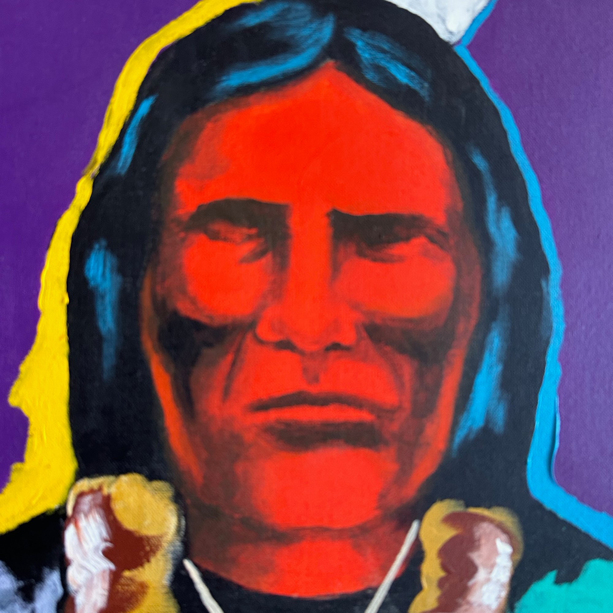 Original Painting Of Native American On Canvas, Signed Ramirez ...
