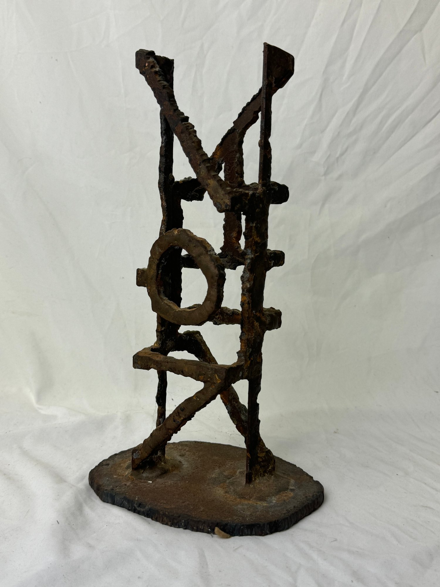 Mid Century 3 Dimensional Welded Iron Sculpture #1950974 | Auctionninja.com