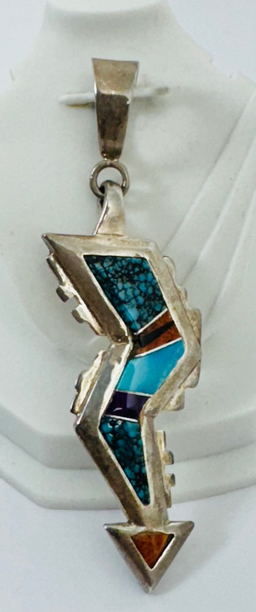 SIGNED CALVIN BEGAY NAVAJO STERLING SILVER NATIVE AMERICAN TURQUOISE ...
