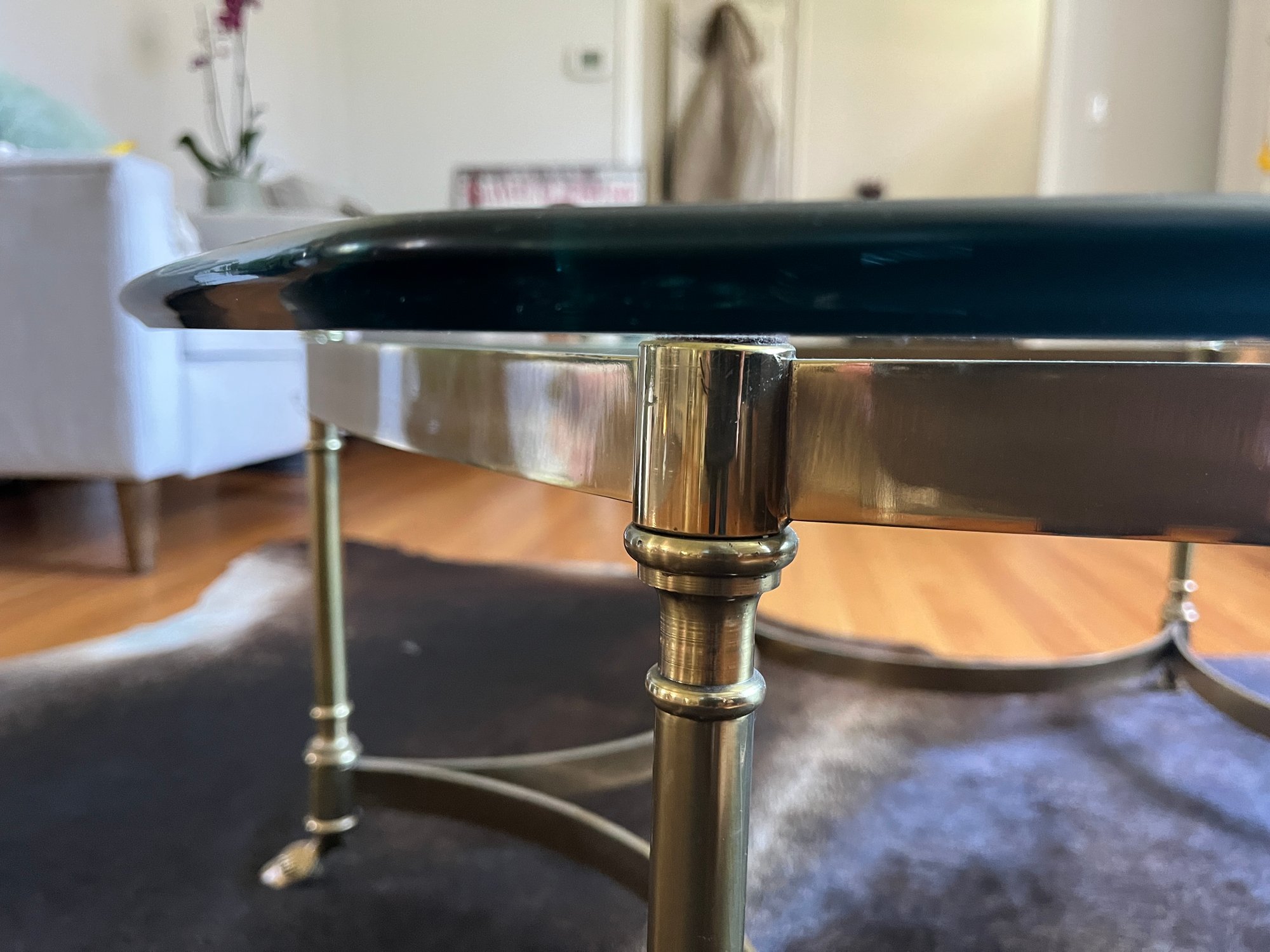 A La Barge 1970s Brass Hexagonal Cocktail Table With Glass Top #2248563 ...