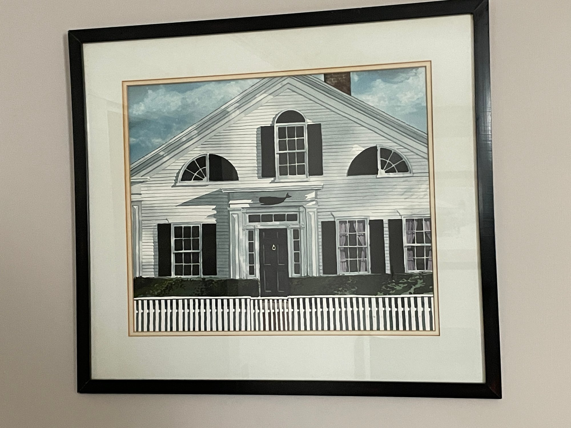 Signed Watercolor By T.W Soyster Of A New England Home With White ...