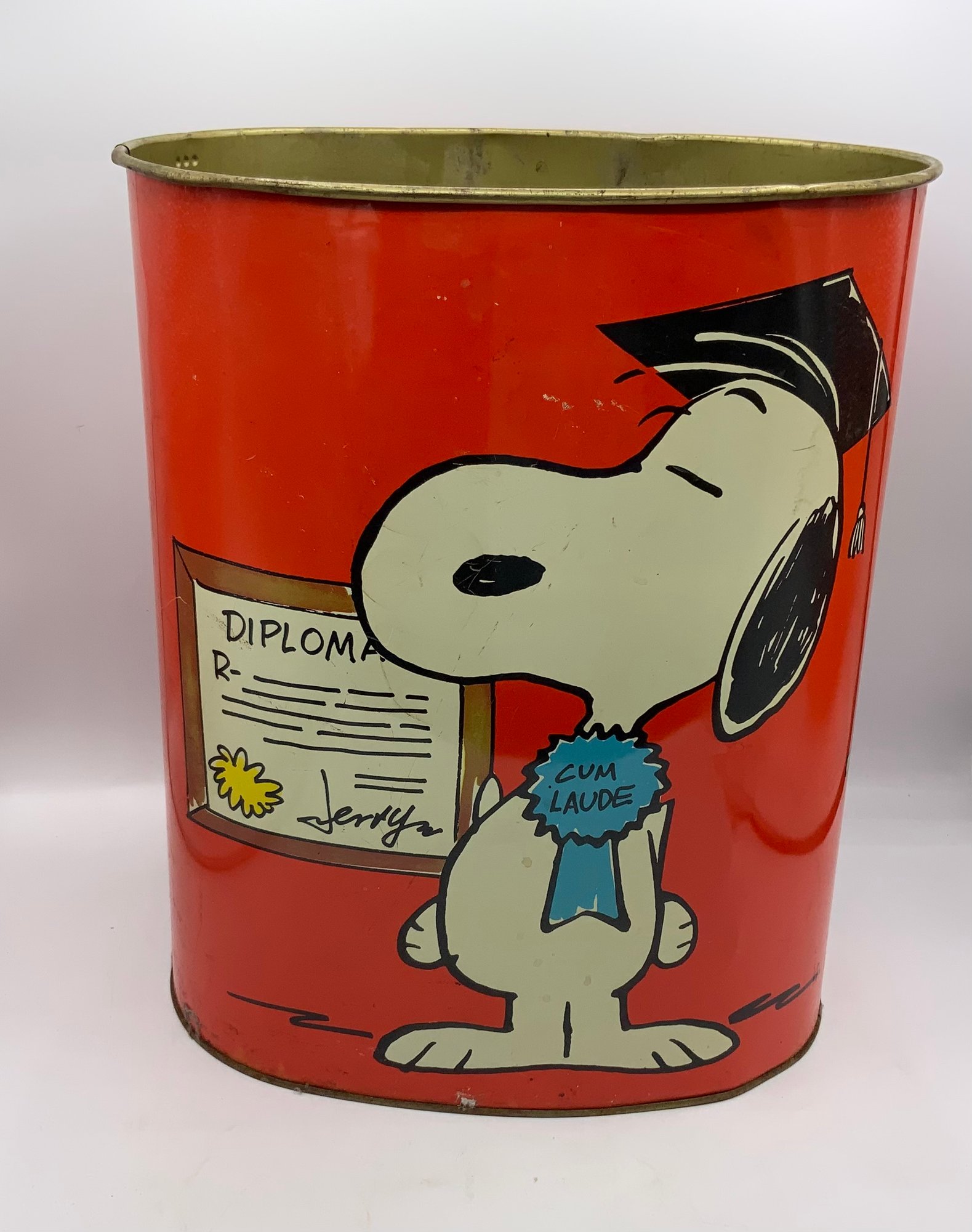 Vintage Snoopy/Charlie Brown Trash Can ~ Cheinco ~ (J) #40799615 ...