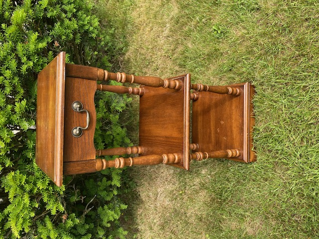 Vintage Solid Wood Spindle Style 3-tier Stand/telephone Table #1886217 ...