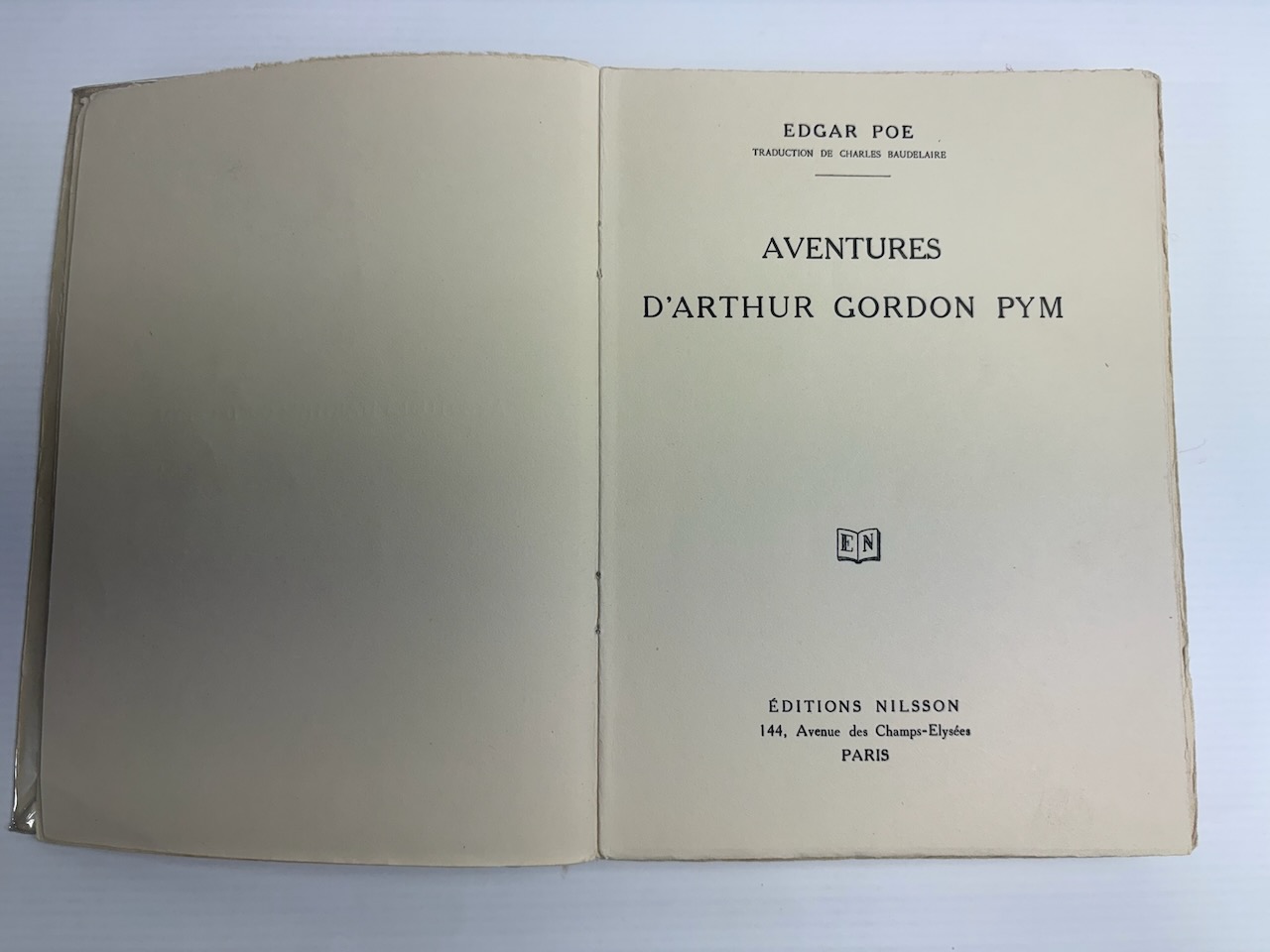 Edgar Poe, Aventures D'Arthur Gordon Pym (Translation By Charles ...