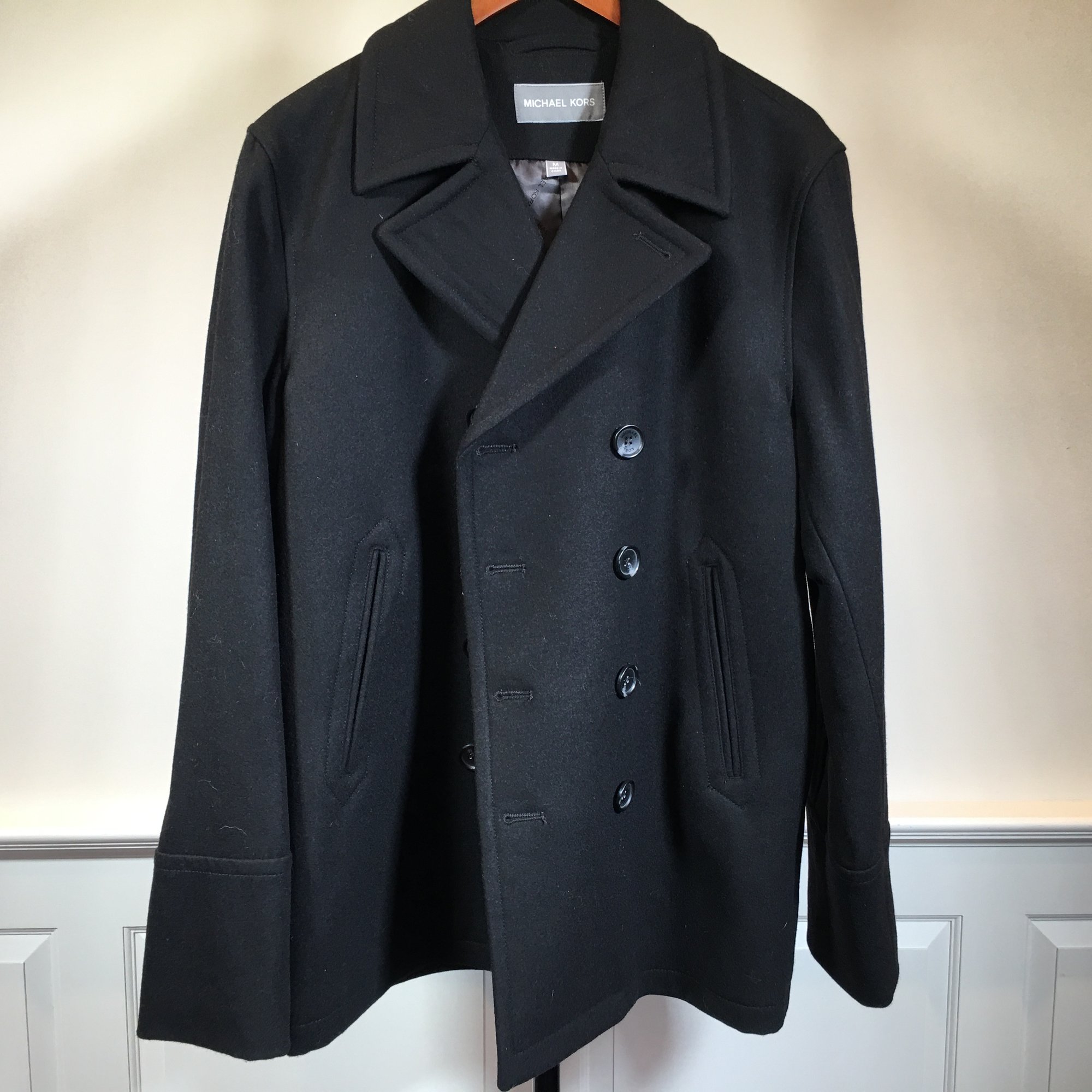 Very Nice Mens MICHAEL KORS Black Peacoat - Great Condition - Size ...