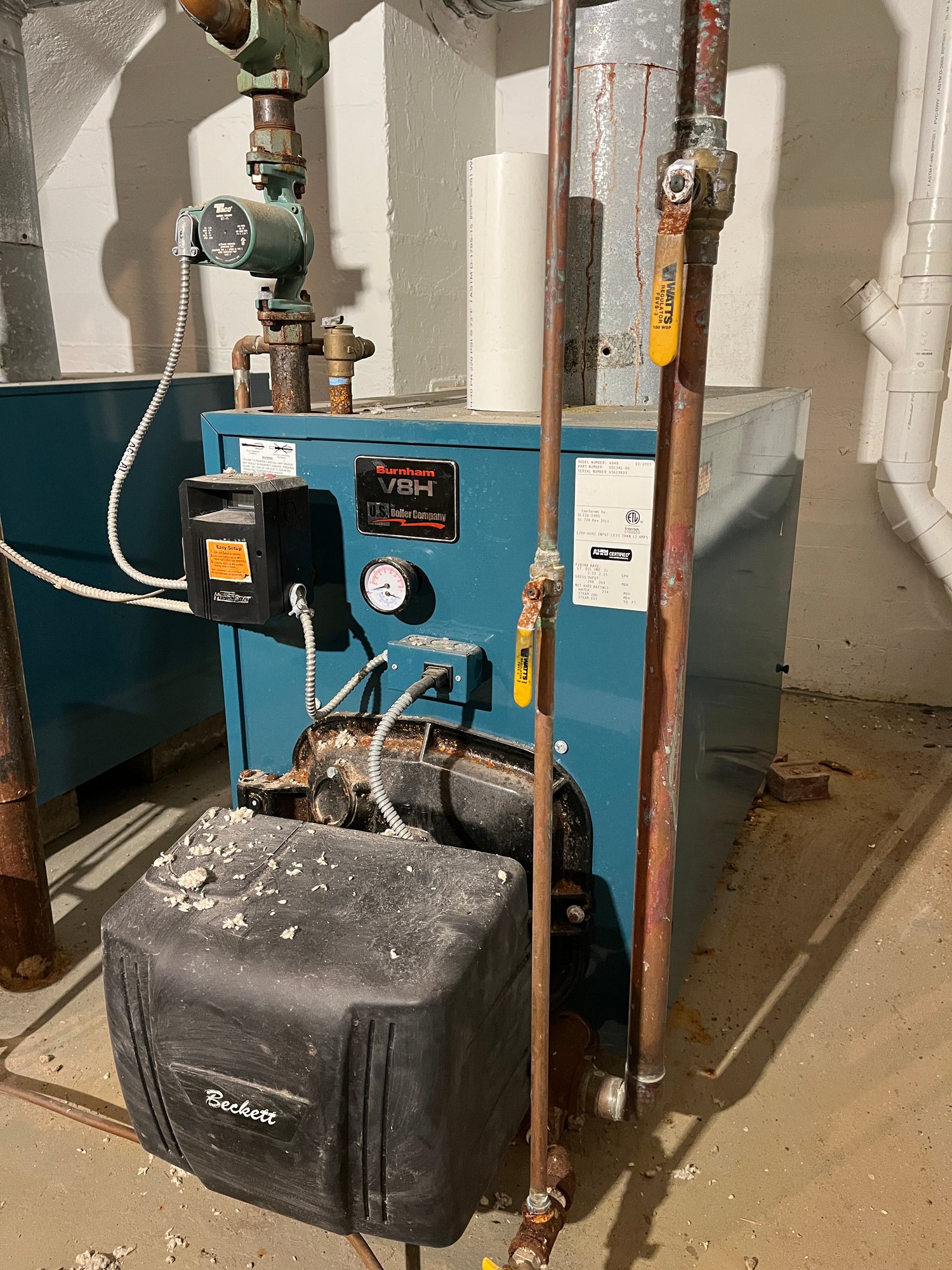A Burnham V8H Oil Fired Boiler - 7 Year Old #40817597 | Auctionninja.com
