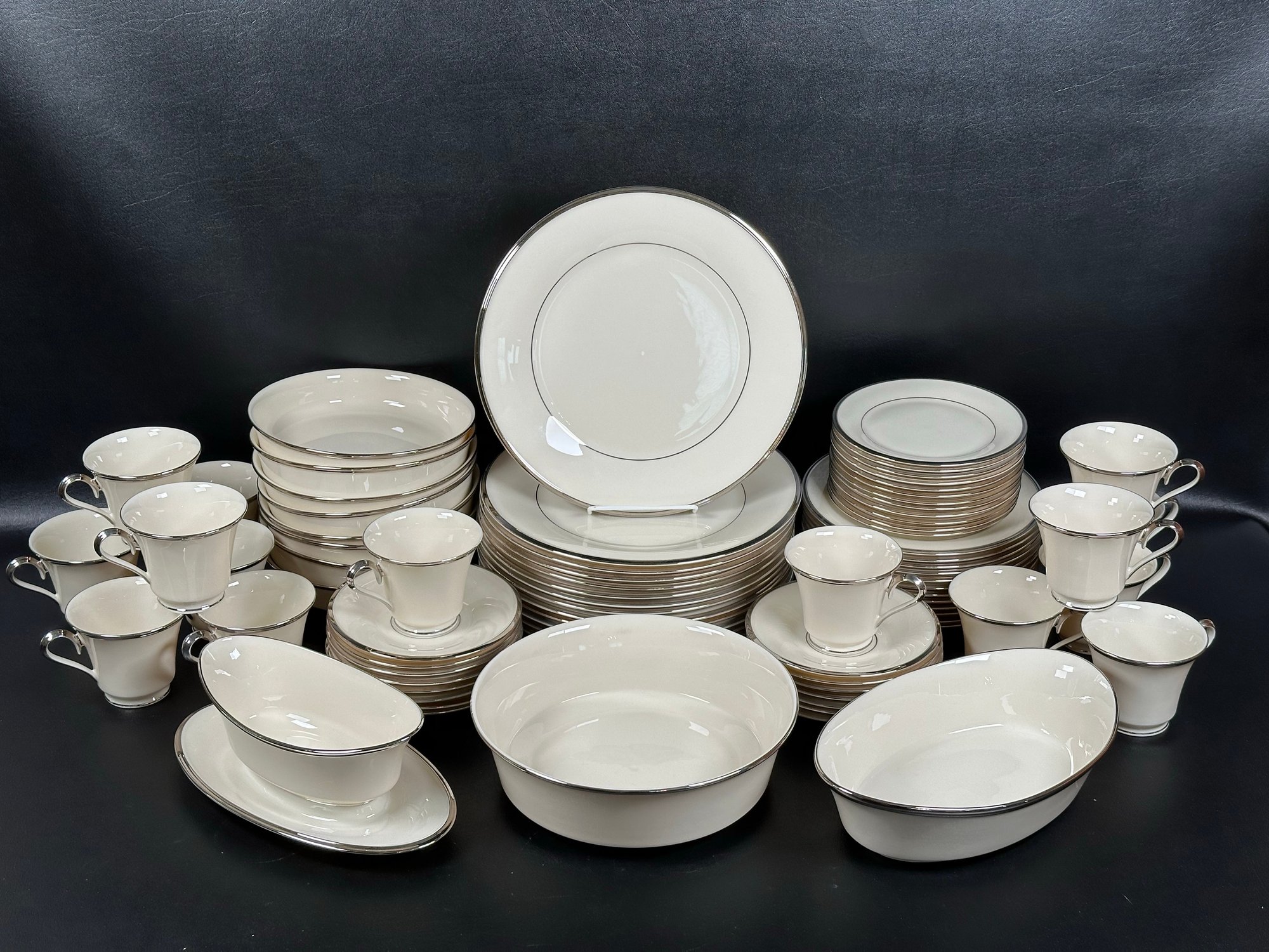Elegant Porcelain Dinnerware By Lenox, Solitaire Pattern, In Ivory With ...