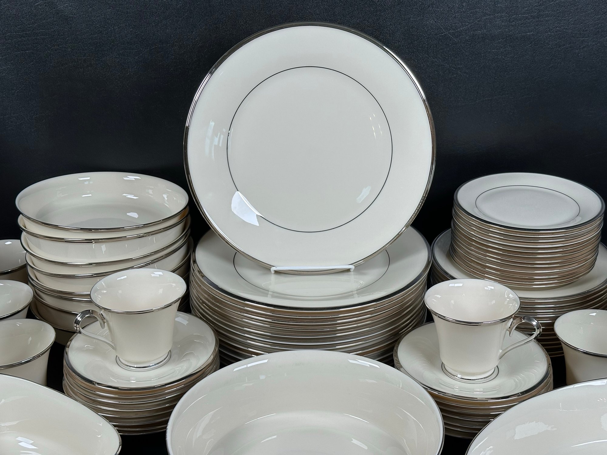 Elegant Porcelain Dinnerware By Lenox, Solitaire Pattern, In Ivory With ...