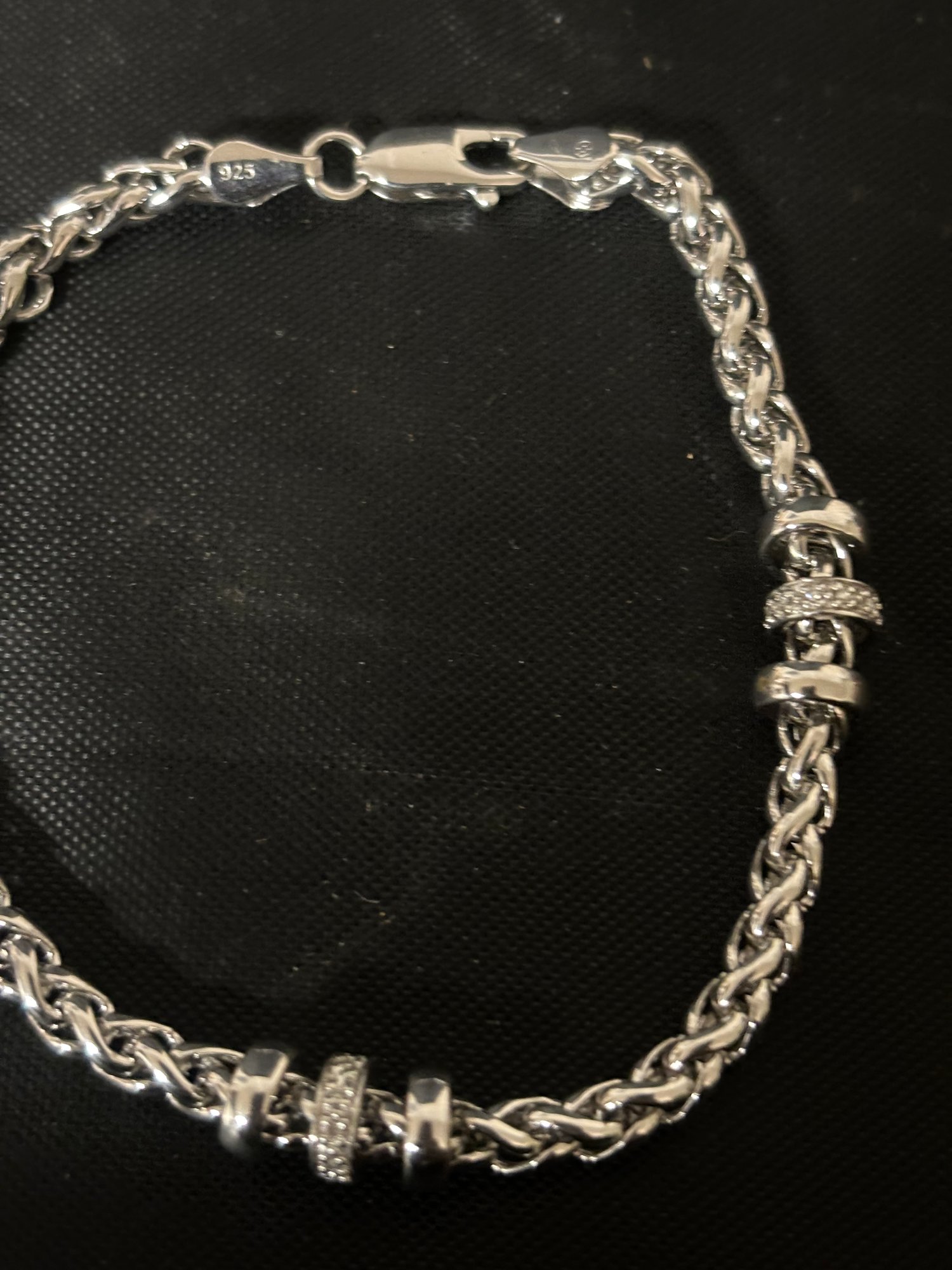 Lovely Vintage - Sterling Silver Fancy Chain, Link Glossy Bracelet. 212 ...