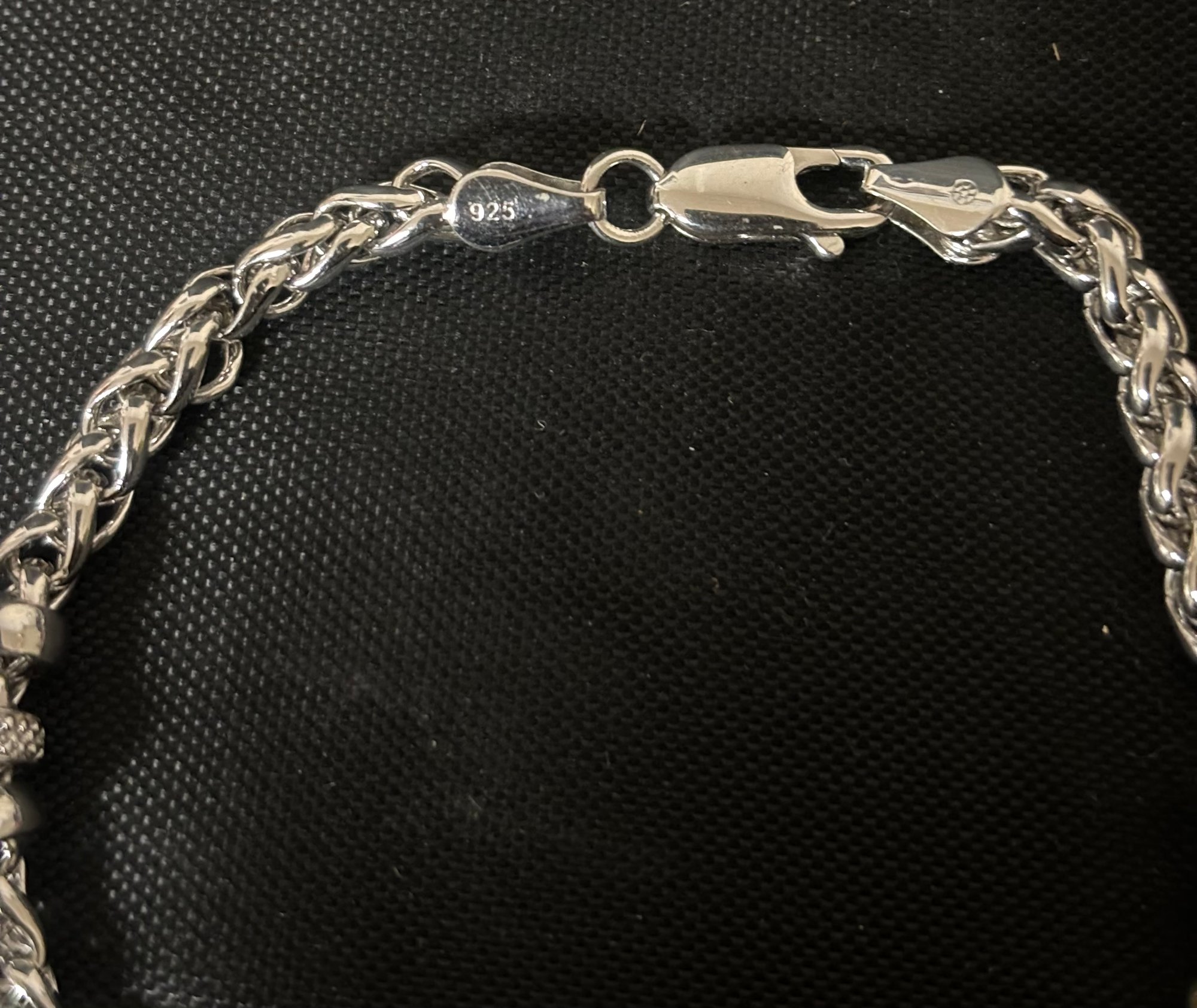 Lovely Vintage - Sterling Silver Fancy Chain, Link Glossy Bracelet. 212 ...