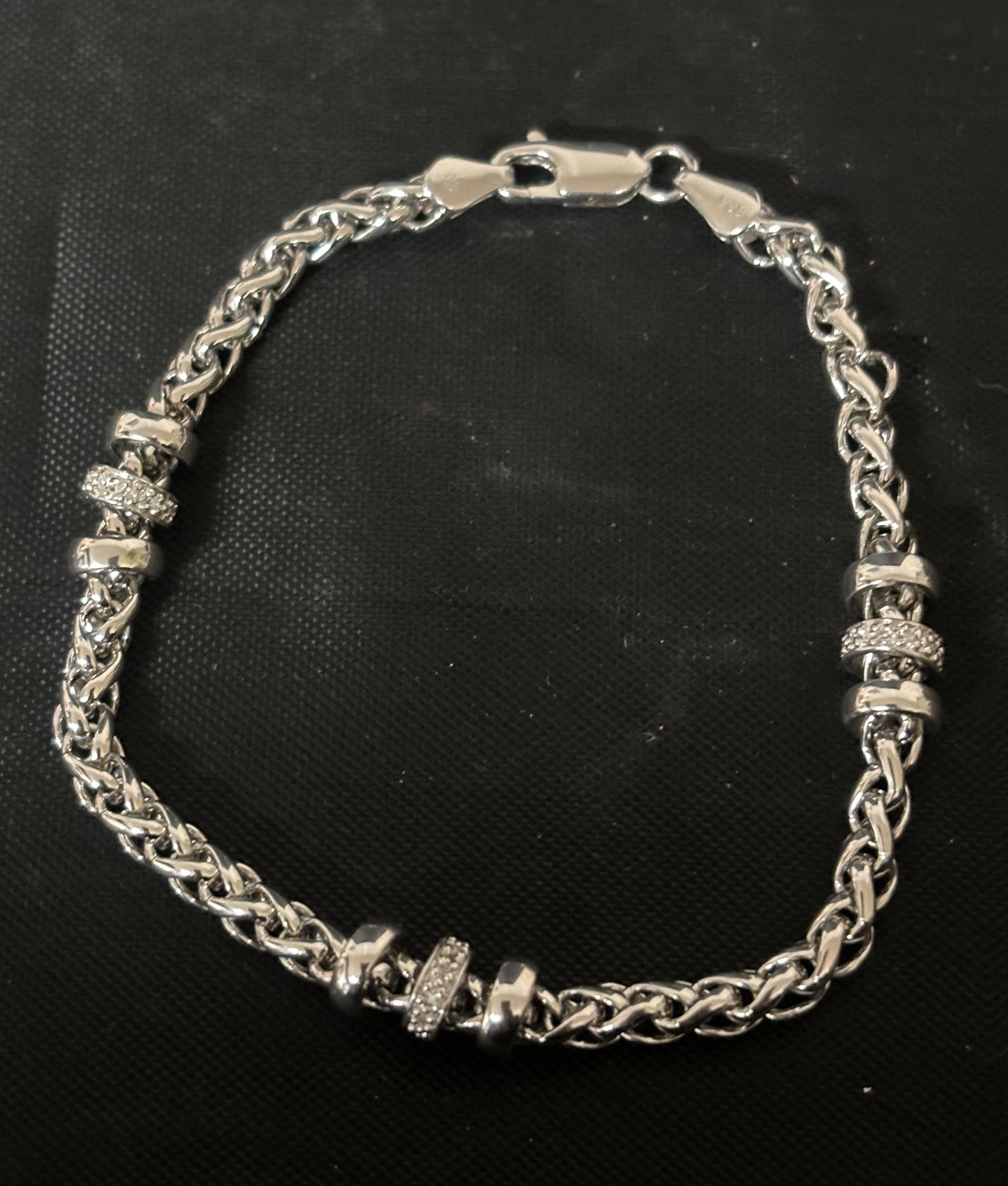 Lovely Vintage - Sterling Silver Fancy Chain, Link Glossy Bracelet. 212 ...