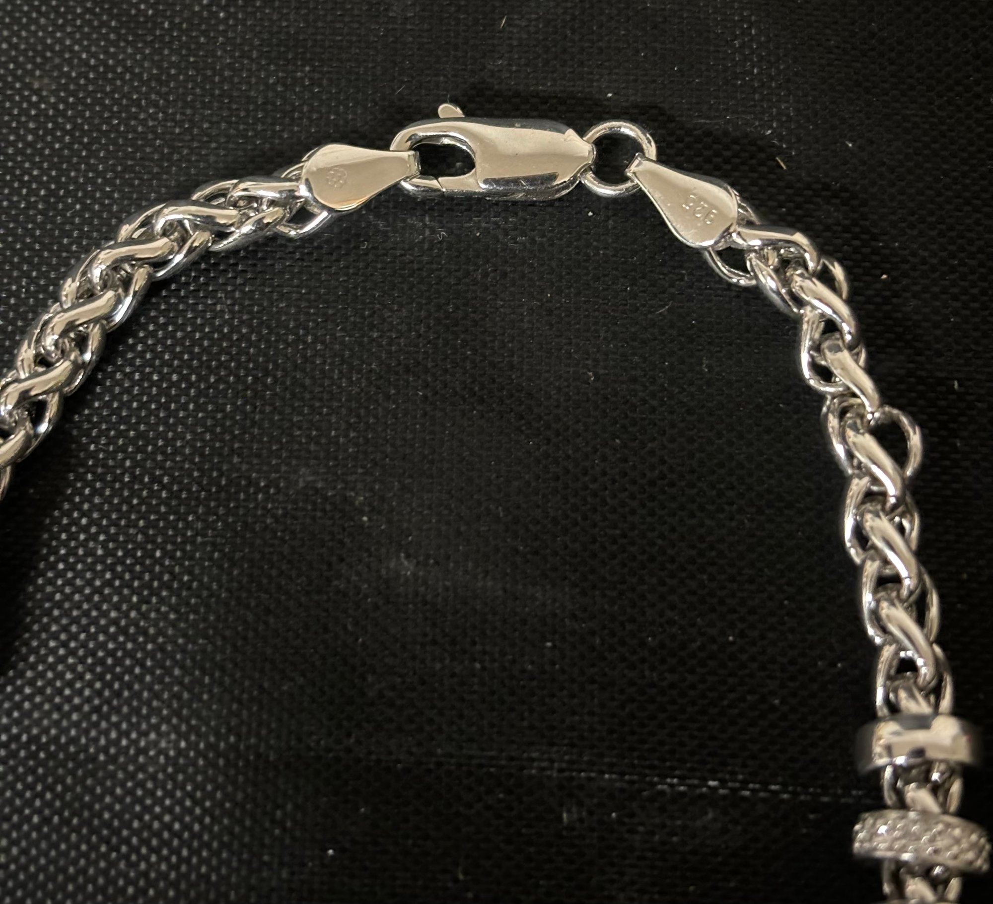 Lovely Vintage - Sterling Silver Fancy Chain, Link Glossy Bracelet. 212 ...