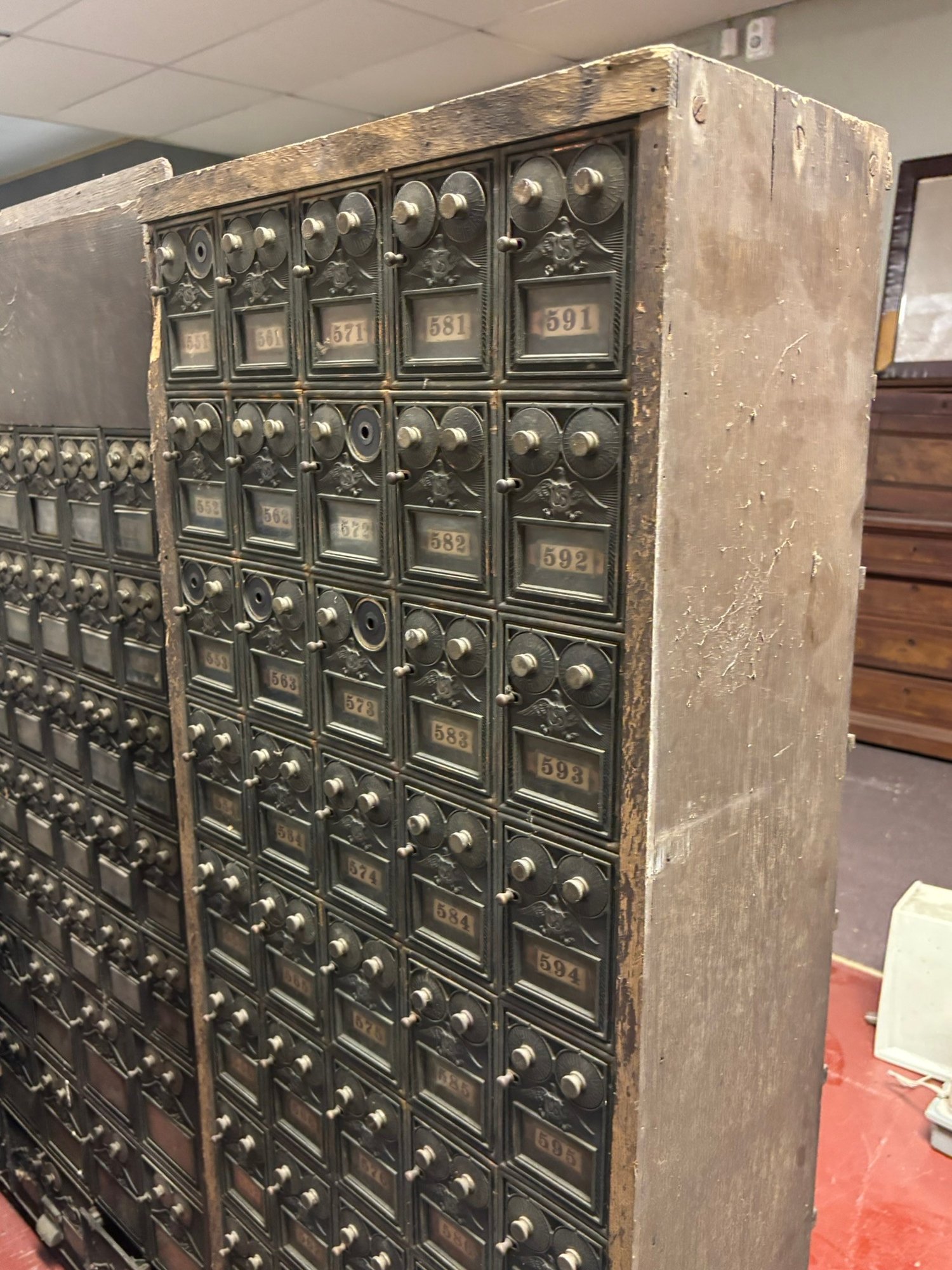 A C. 1890 U.S. Post Office Brass Mailbox Door Cabinet #40854471 ...