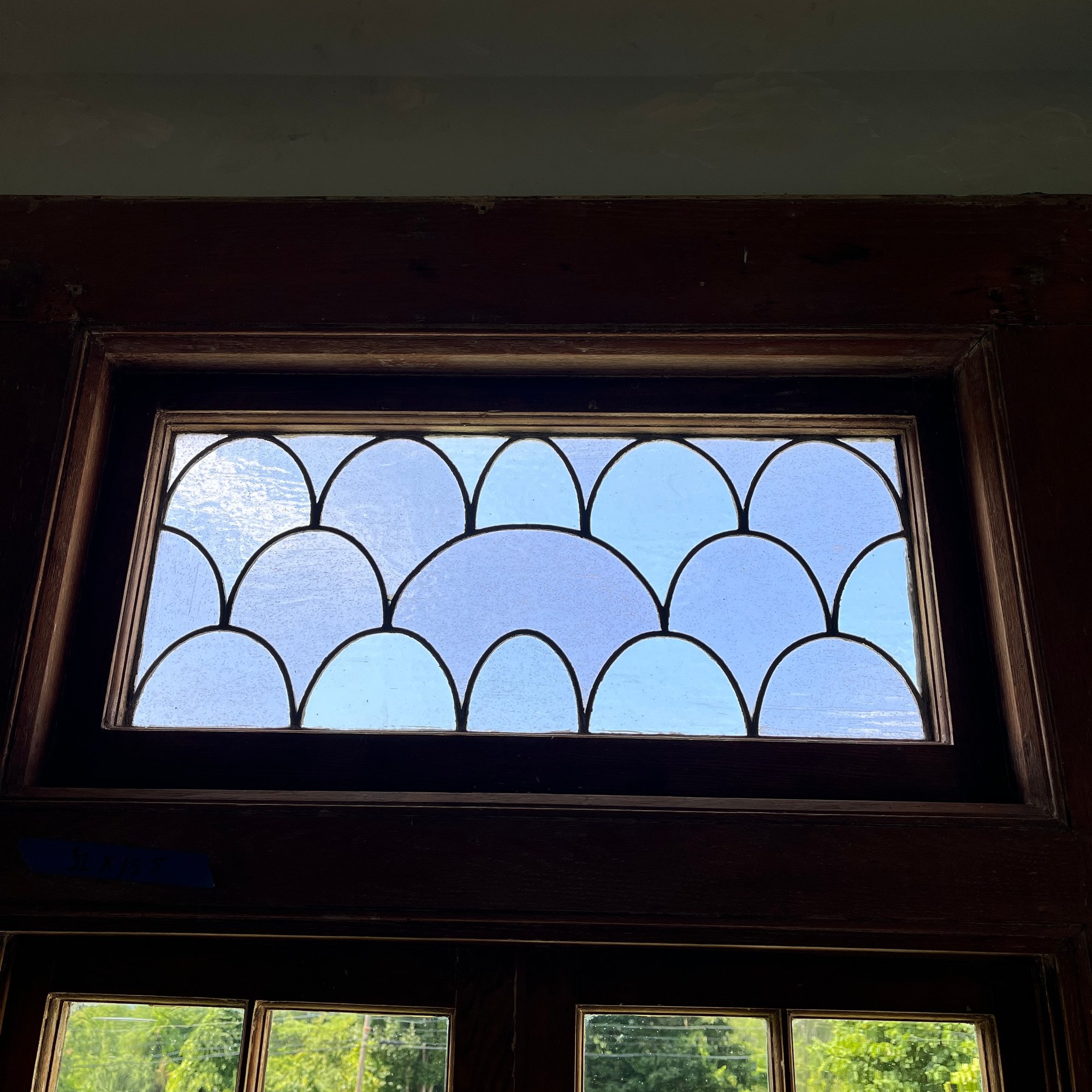 A Set Of Antique Leaded Stained Glass Transoms And Casement Window ...