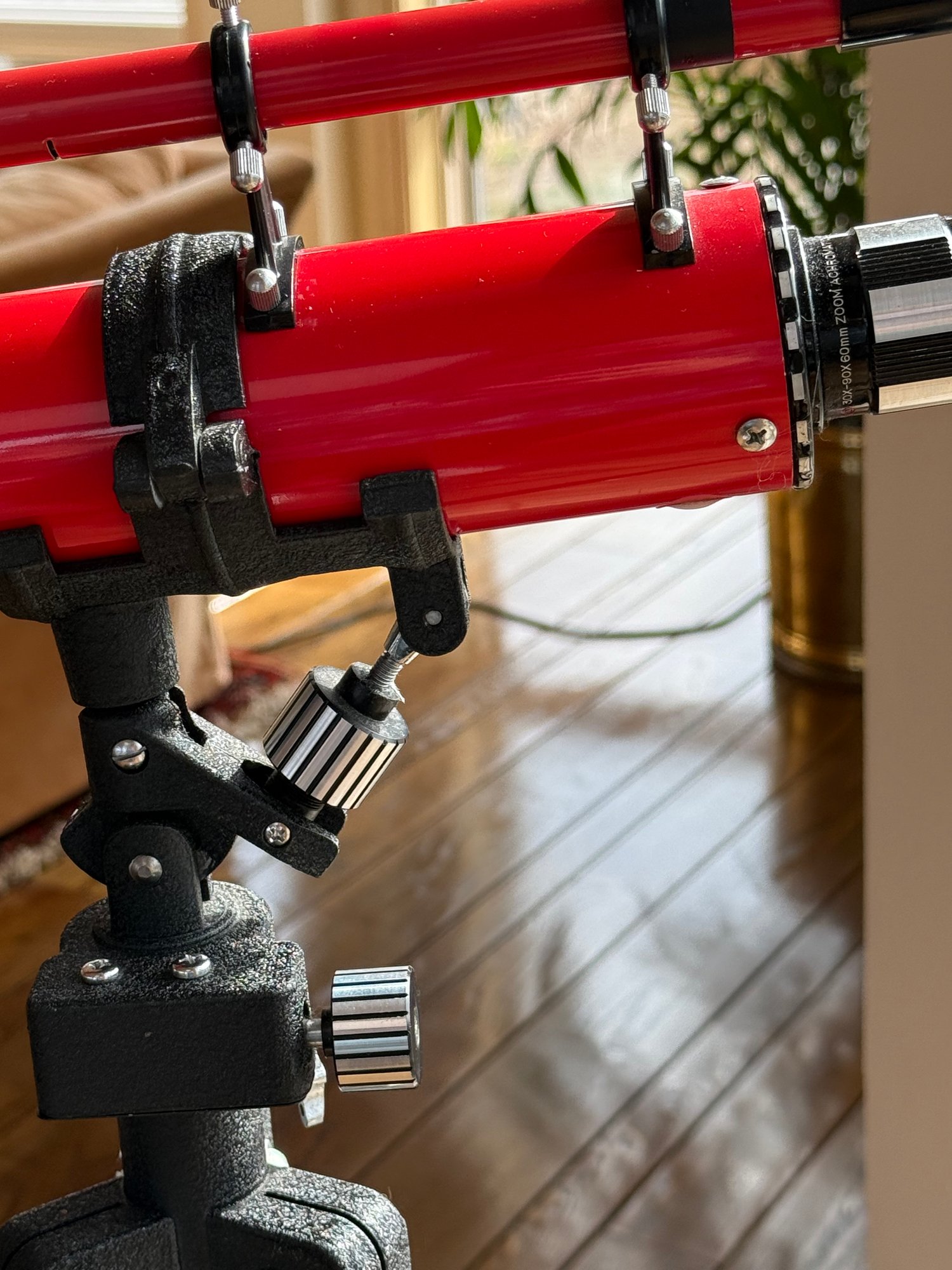 A Red Telescope With Tripod #40834081 | Auctionninja.com