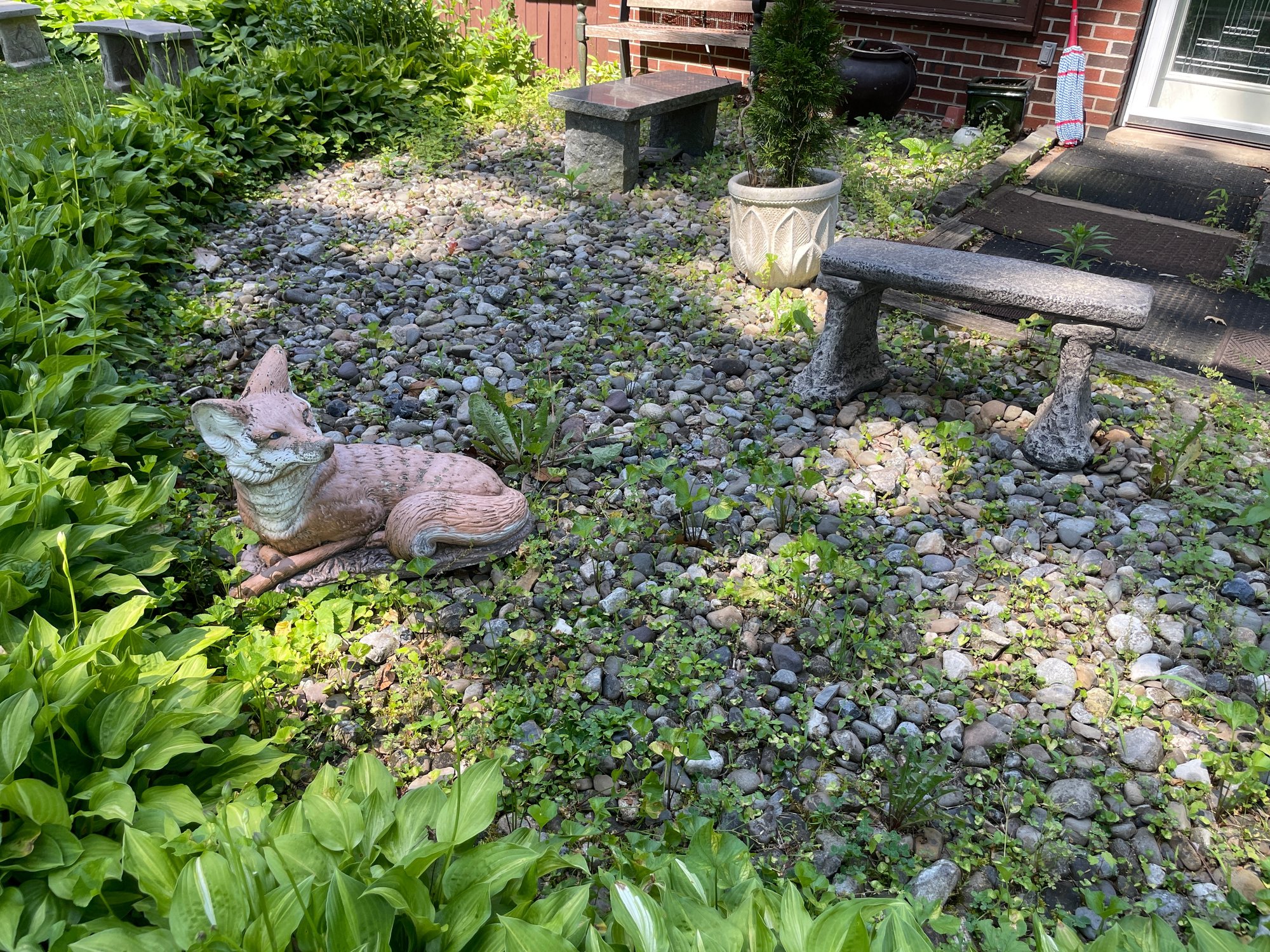 Vintage Cement Fox Garden Statue. #2145536 | Auctionninja.com