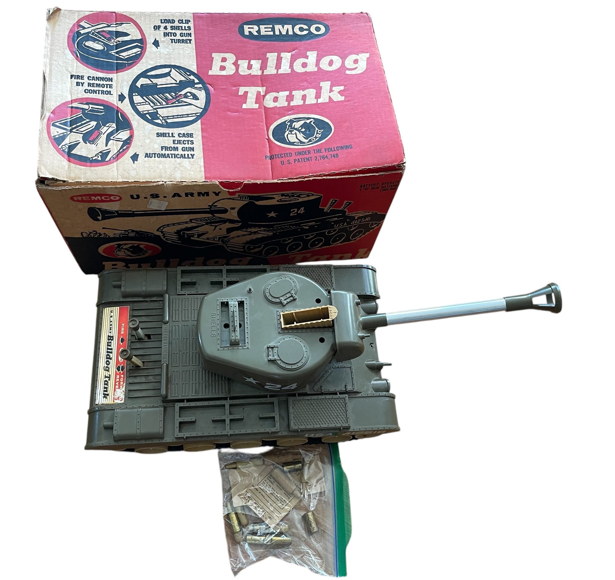 Vintage 1960's REMCO Large US Army Bulldog Tank #607 Worked When Last ...