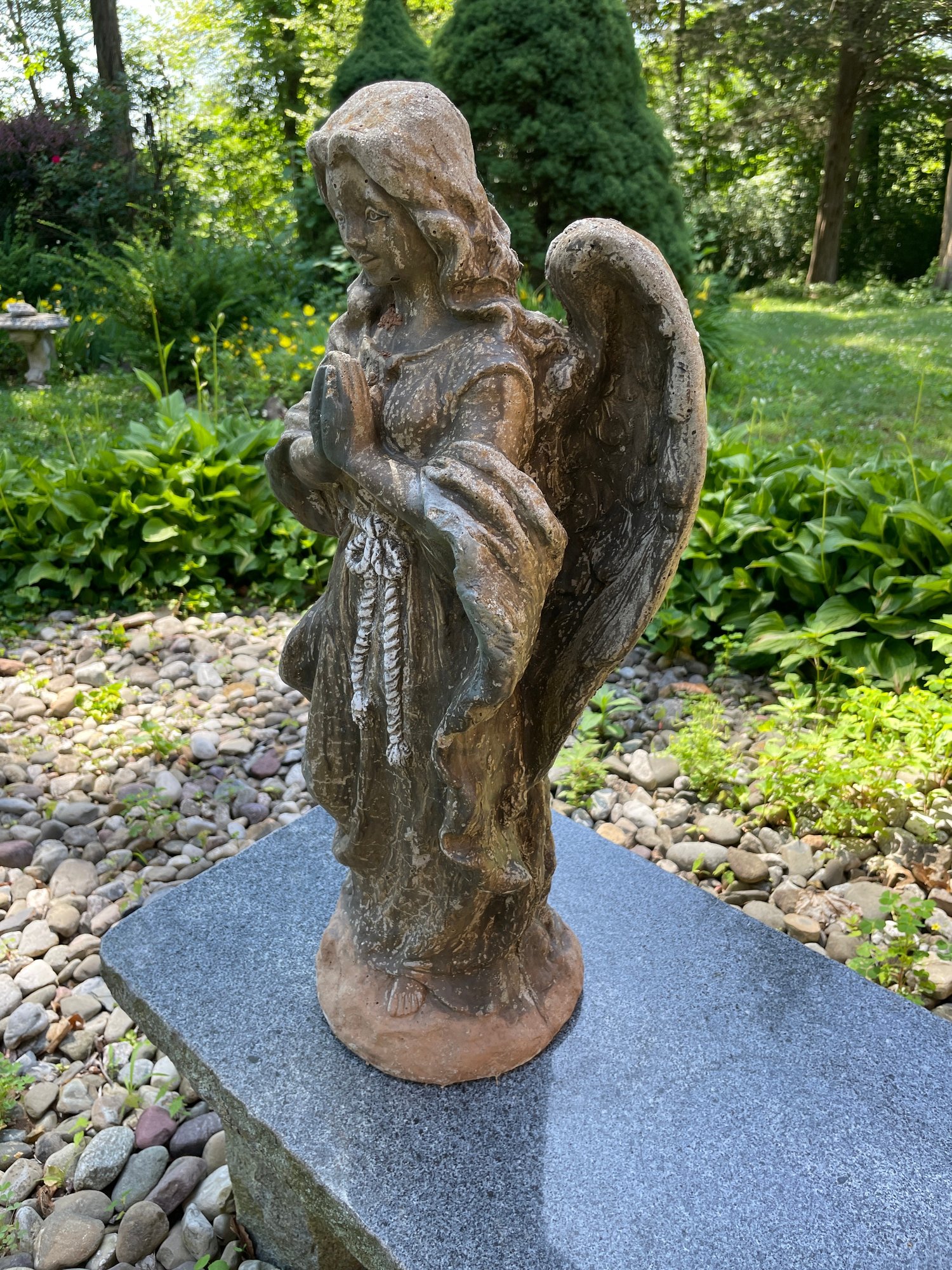Vintage Lady Angle Garden Statue. #2145540 | Auctionninja.com