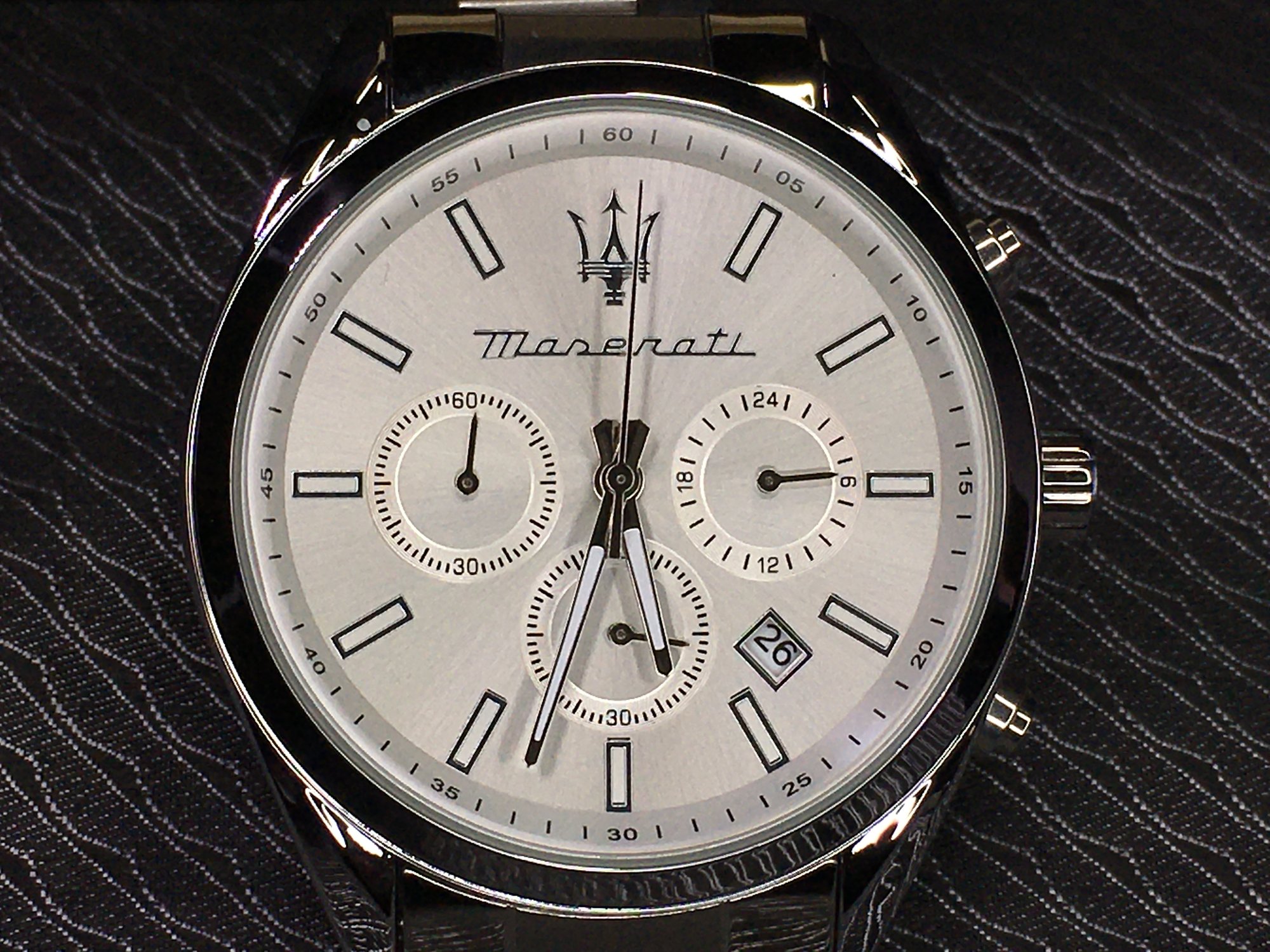 Fantastic All Stainless Steel MASERATI CHRONOGRAPH Mens Watch With ...