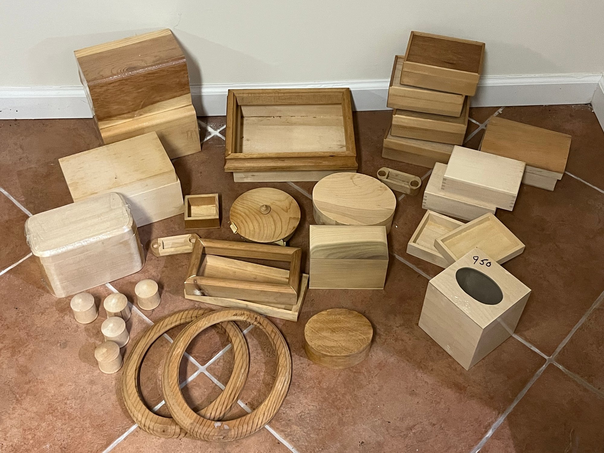 Crafters Delight!~ Huge 30 Items Lot Of Natural Unfinished Wooden Items ...