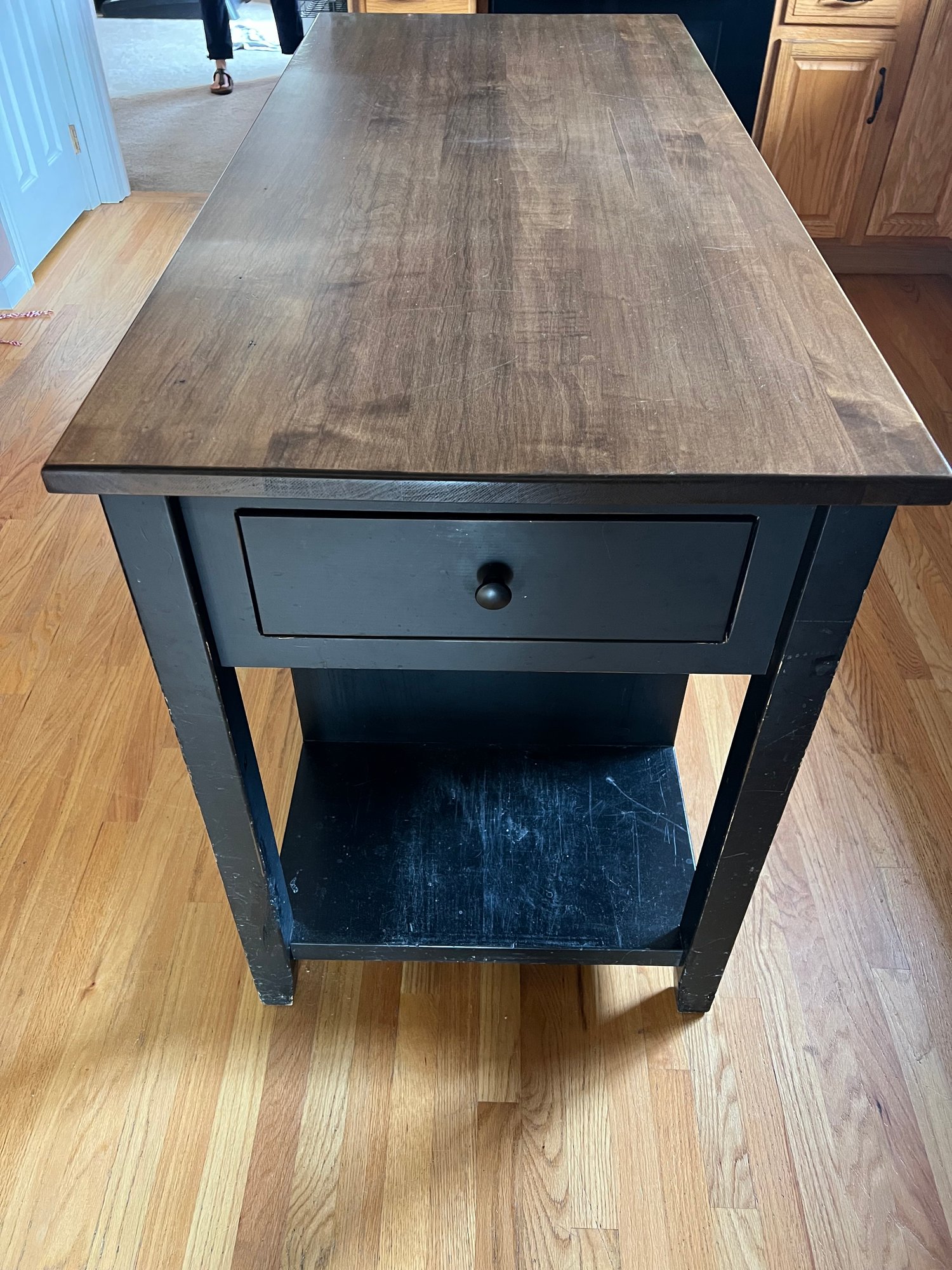 Beautiful Amish Made Kitchen Island / Server - In Black Finish With A ...