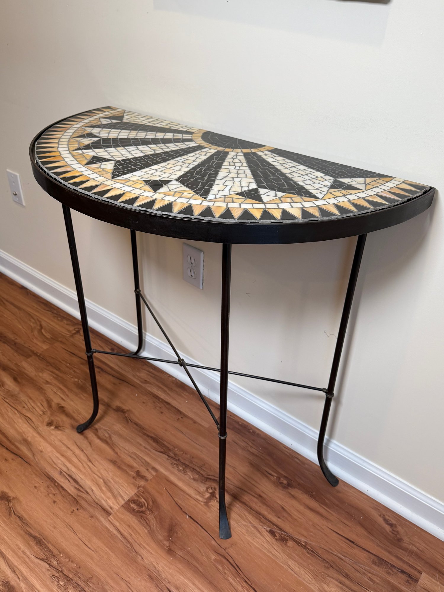 Rhonda Heisler "Venetian Table Collection" Signed Mosaic Table On Ray ...