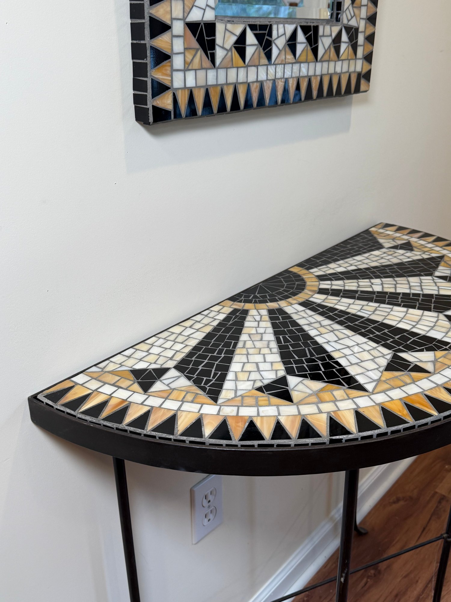 Rhonda Heisler "Venetian Table Collection" Signed Mosaic Table On Ray ...