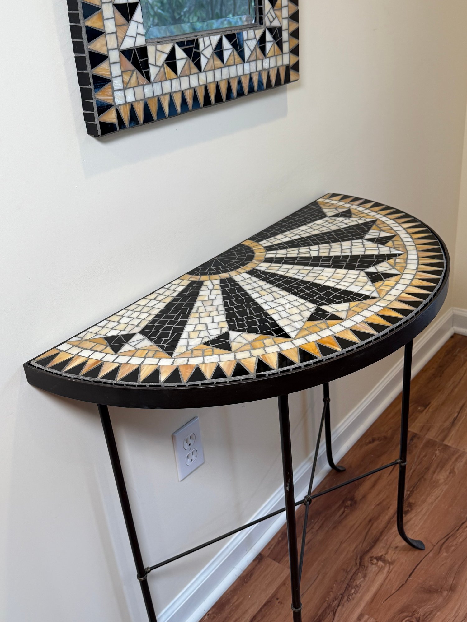 Rhonda Heisler "Venetian Table Collection" Signed Mosaic Table On Ray ...