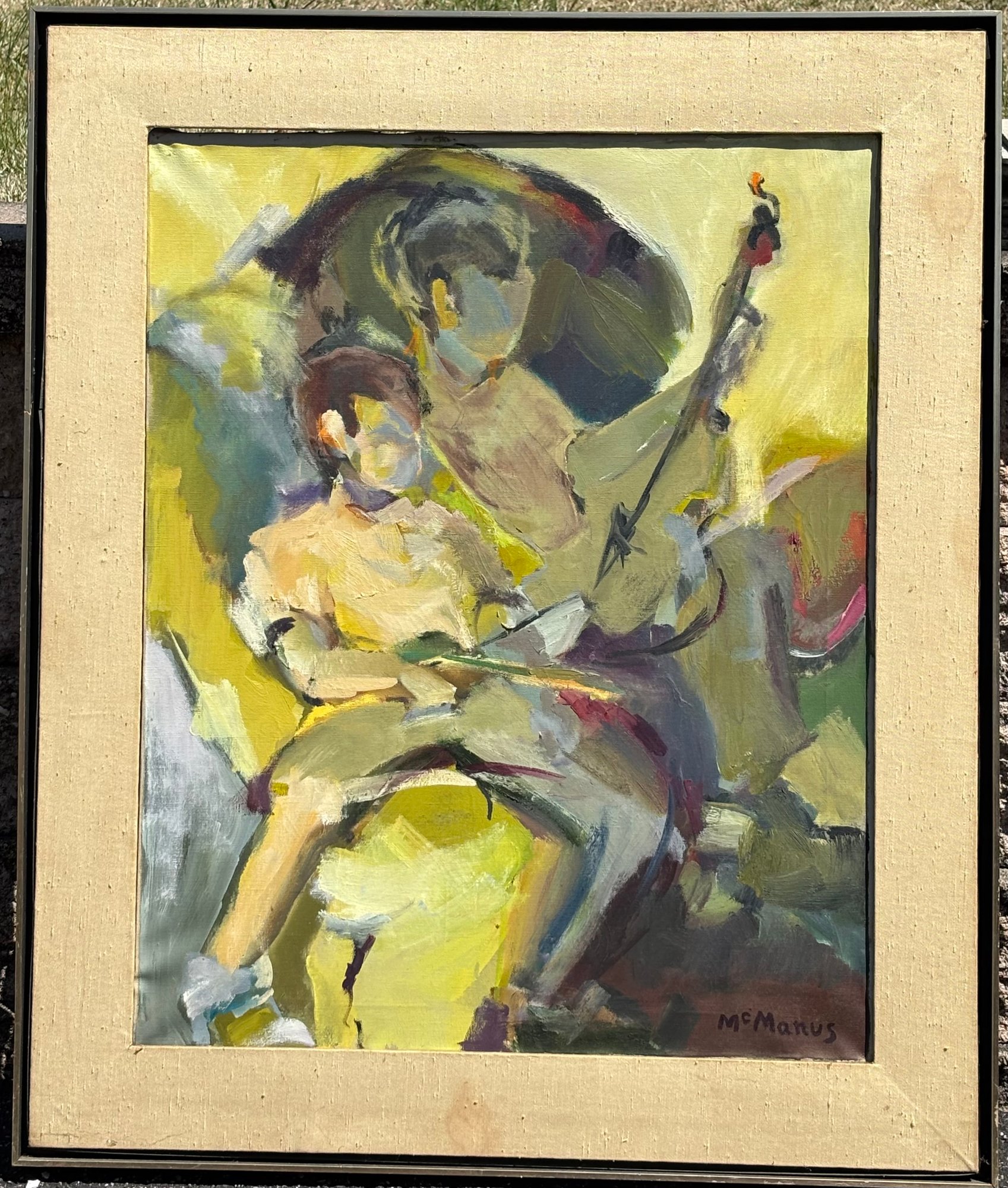 Second Of Two Wonderful MCM Abstract Expressionist Oil On Canvas ...