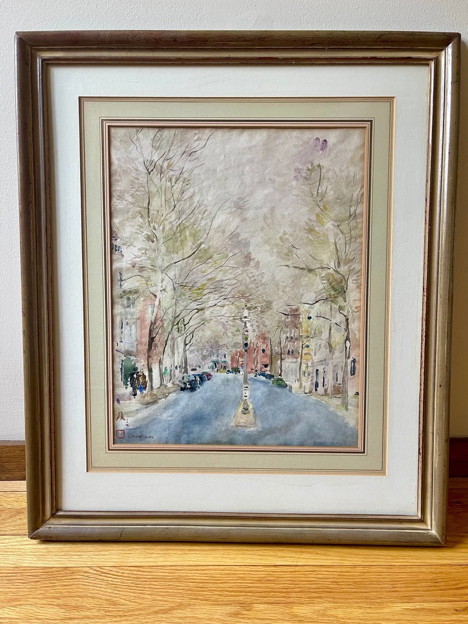 Chen Chi, Boulevard In Spring, Signed Watercolor On Paper, Circa Mid ...