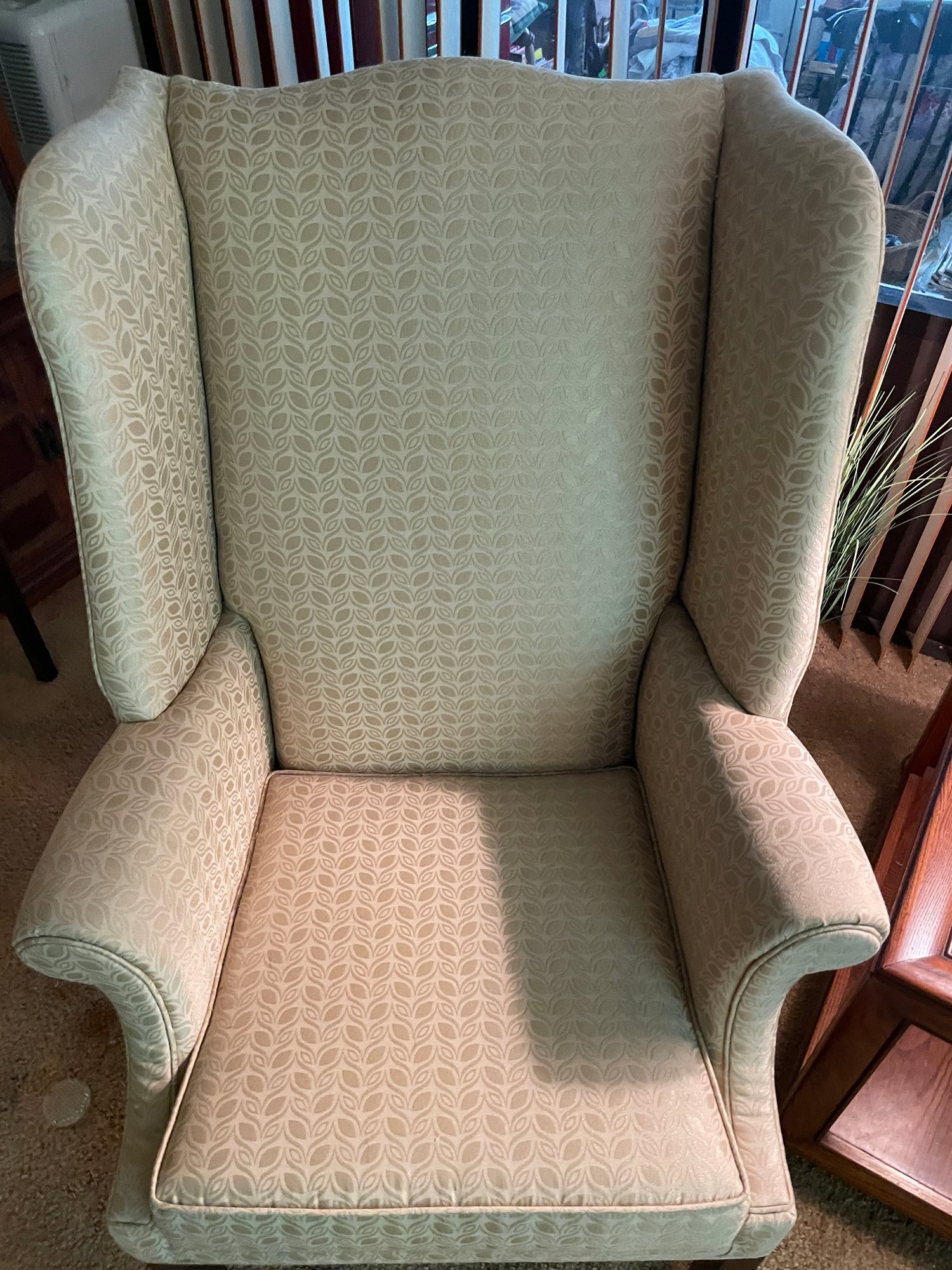Pair Of Vintage Reupholstered Wingback Chairs. #2146468 | Auctionninja.com