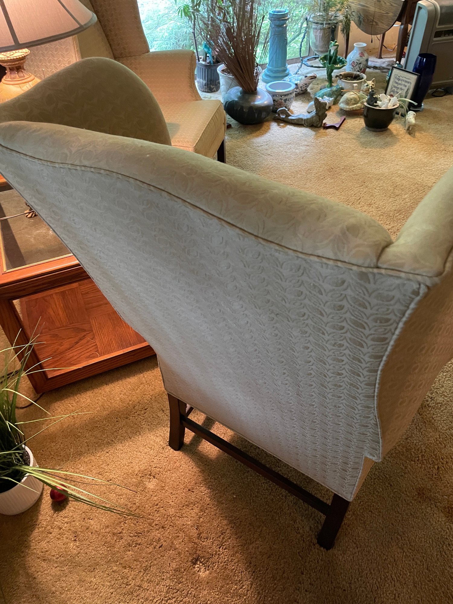 Pair Of Vintage Reupholstered Wingback Chairs. #2146468 | Auctionninja.com