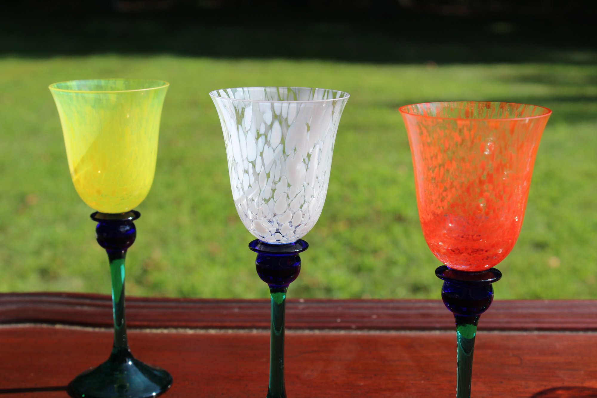 Atelier Morava Czech Bohemia Glass Set Of Six Hand Blown Wine Glasses ...
