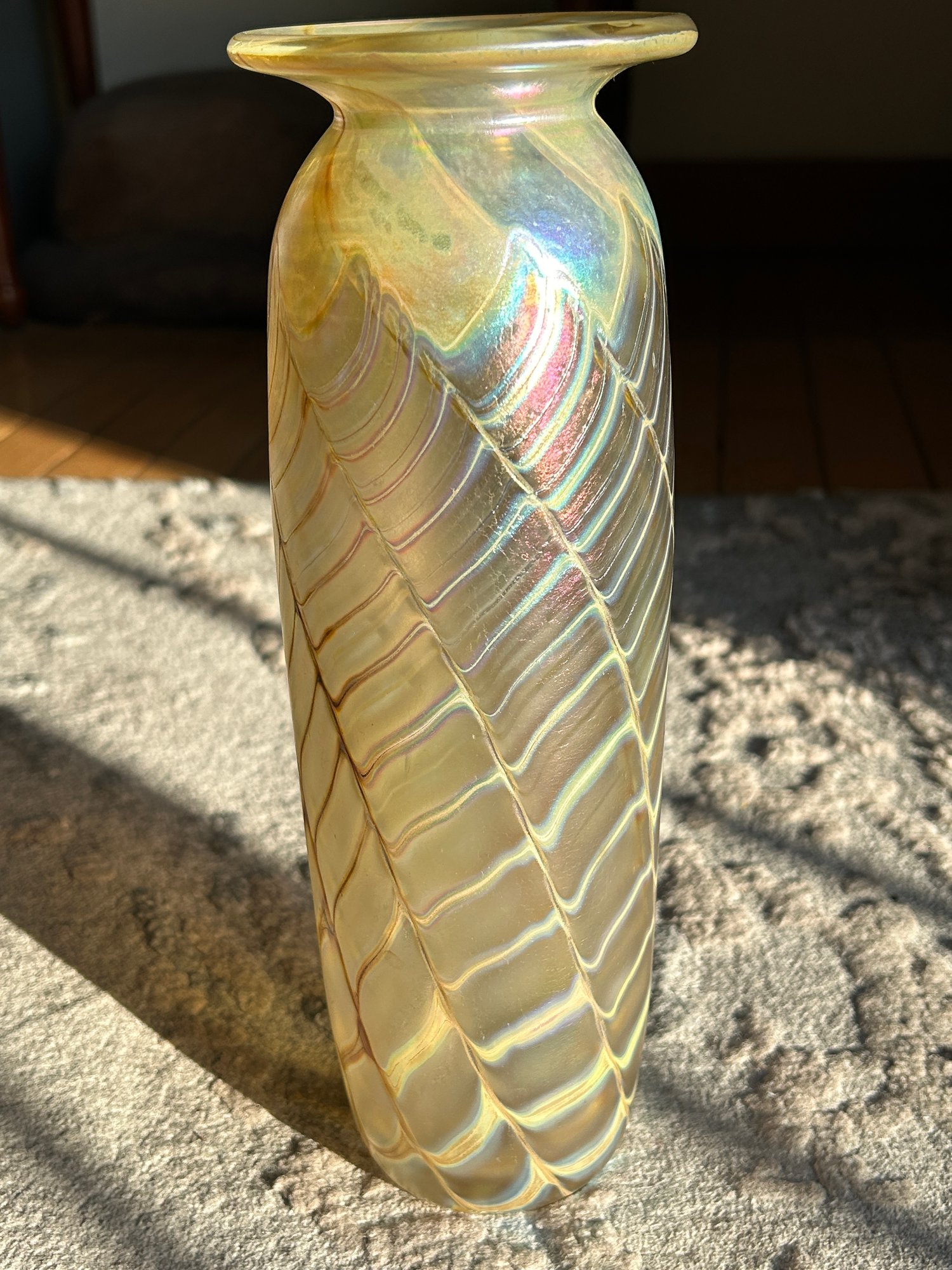 Stunning Vintage Signed/Dated STEPHEN FELLERMAN Iridescent Art Glass ...